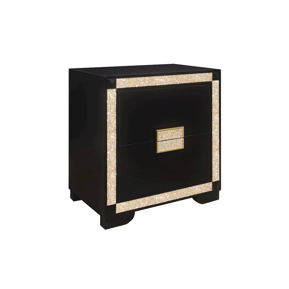 Global Furniture USA Traditional Glam Blake BlackGold Nightstand ...