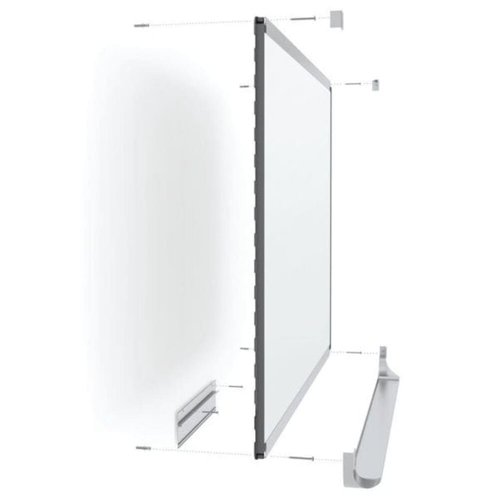 Quartet Grid Board Steel 48 in 72 in Aluminum/Plastic Frame White Gloss ...