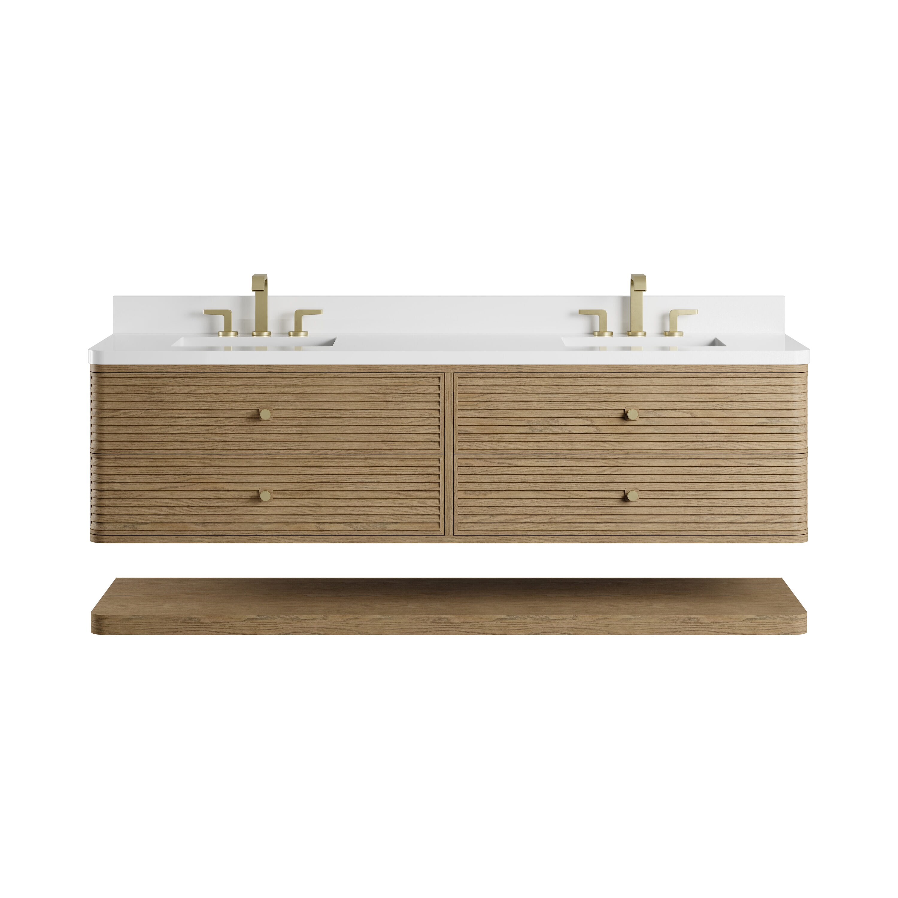 James Martin Vanities Allamari 72-in Dune Mist Undermount Double Sink ...