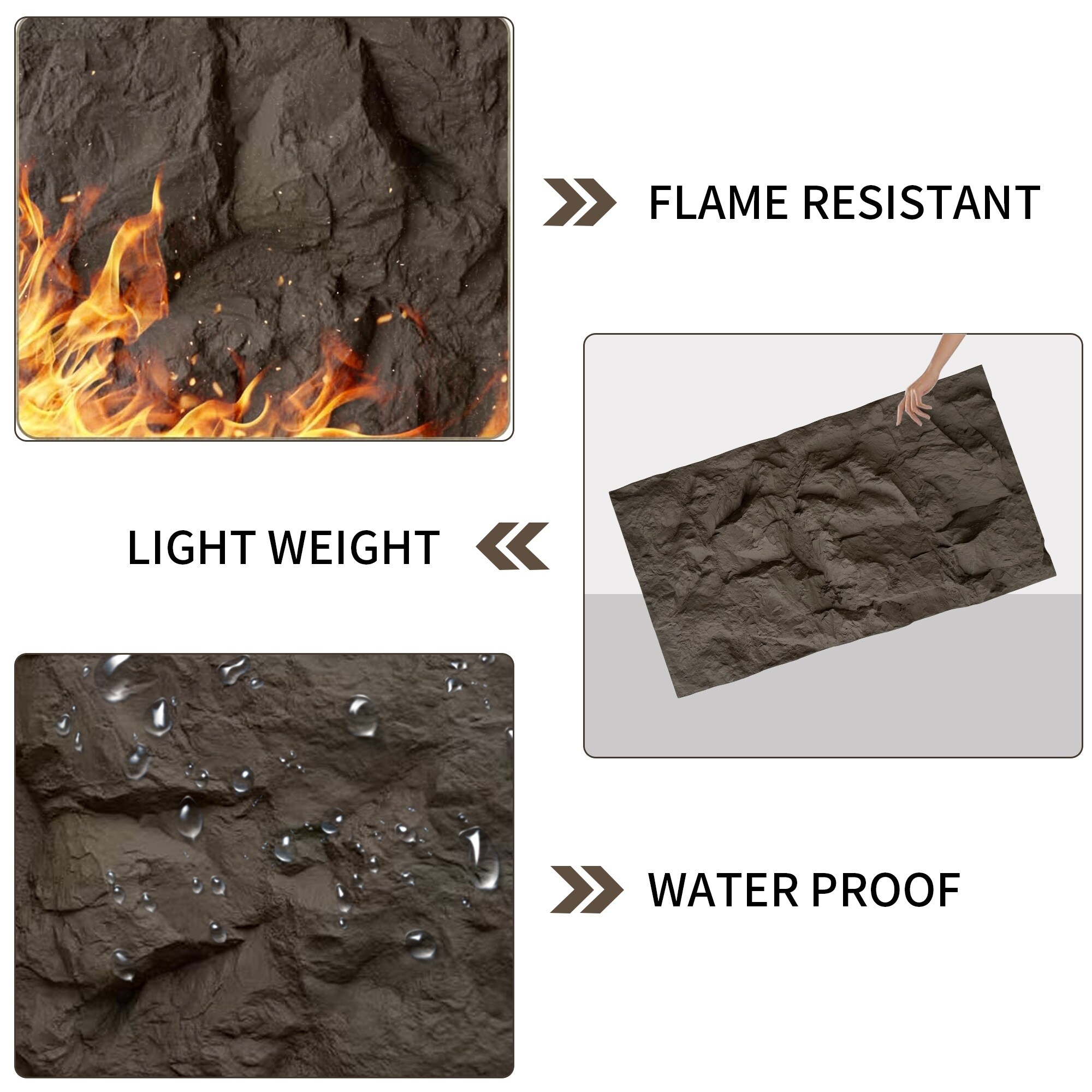 Dexmalle 6 PCS PU 3D Faux Stone Wall Panels in the Wall Panels ...