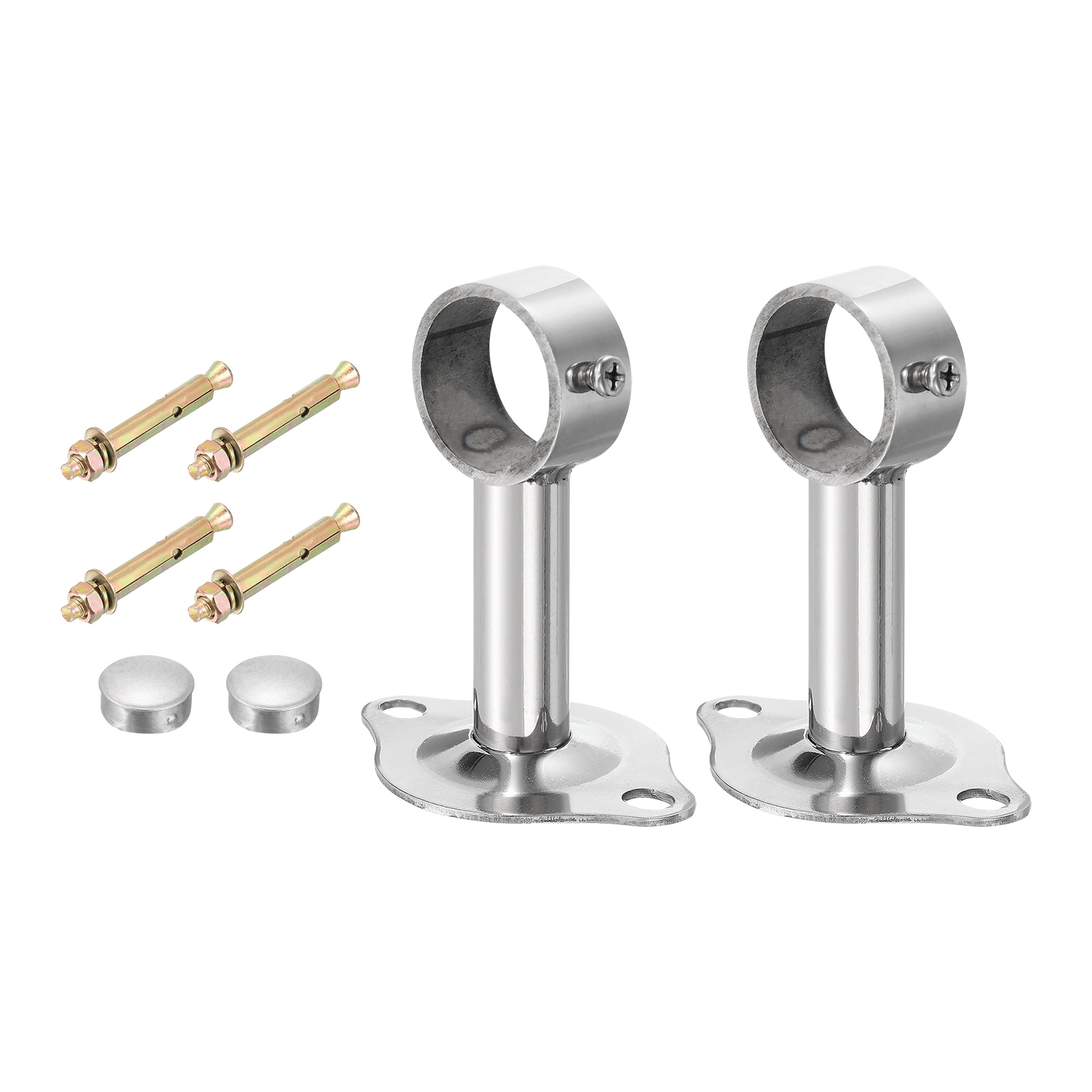 Unique Bargains 4 Sets Ceiling Mount Curtain Rod Bracket Fit 32mm/1.26 ...