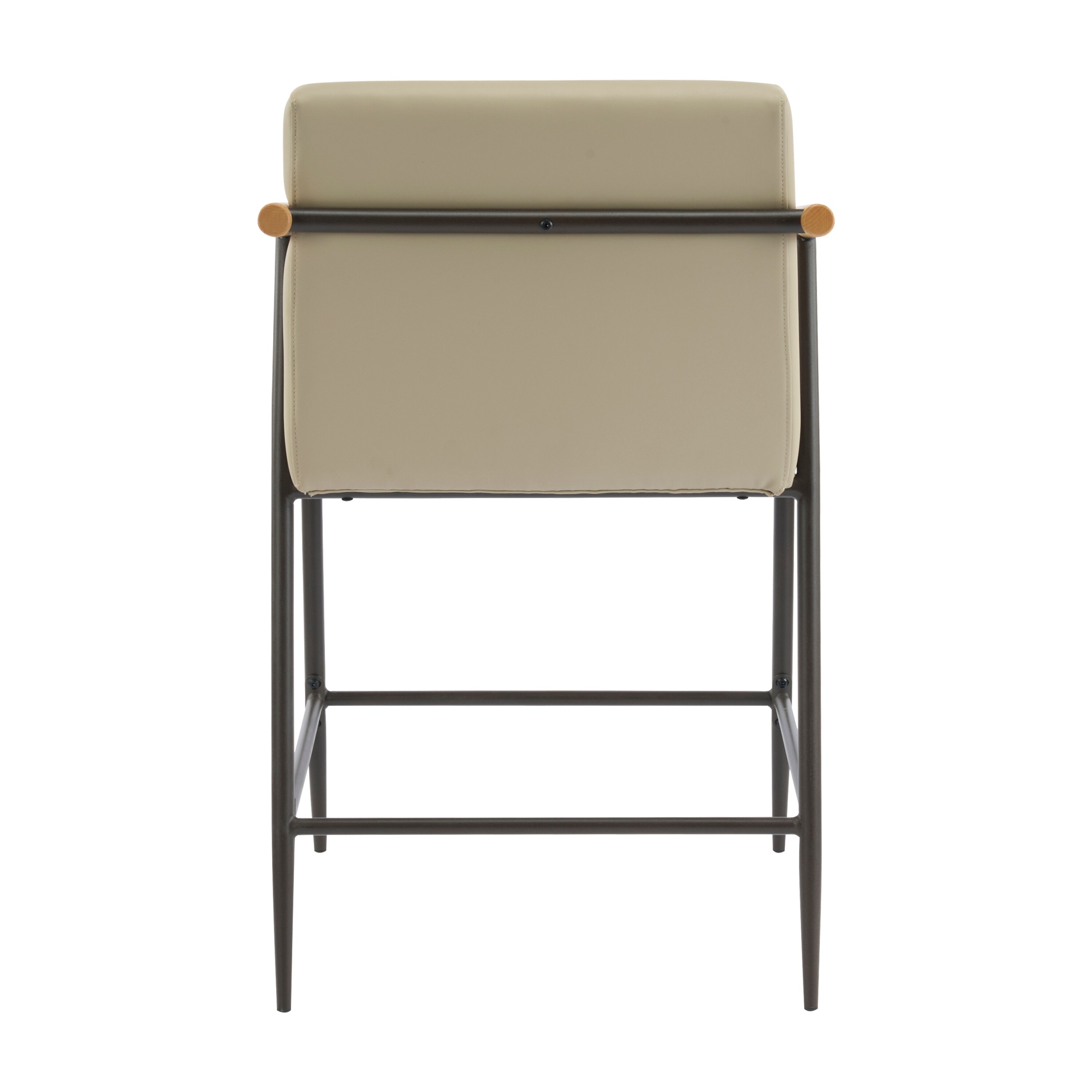 Blisstyle Counter Stool with Iron Frame Set of 2 Espresso Khaki Modern ...