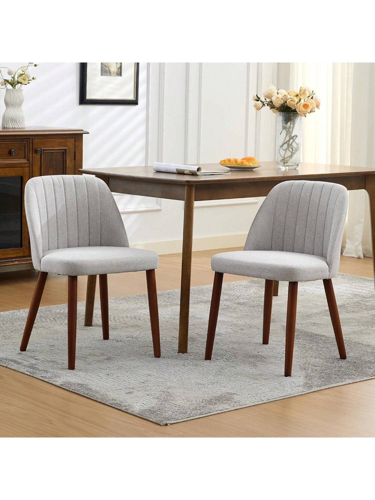 Garvee Wooden Dining Chairs Set of 2 Upholstered Kitchen Dining Room ...
