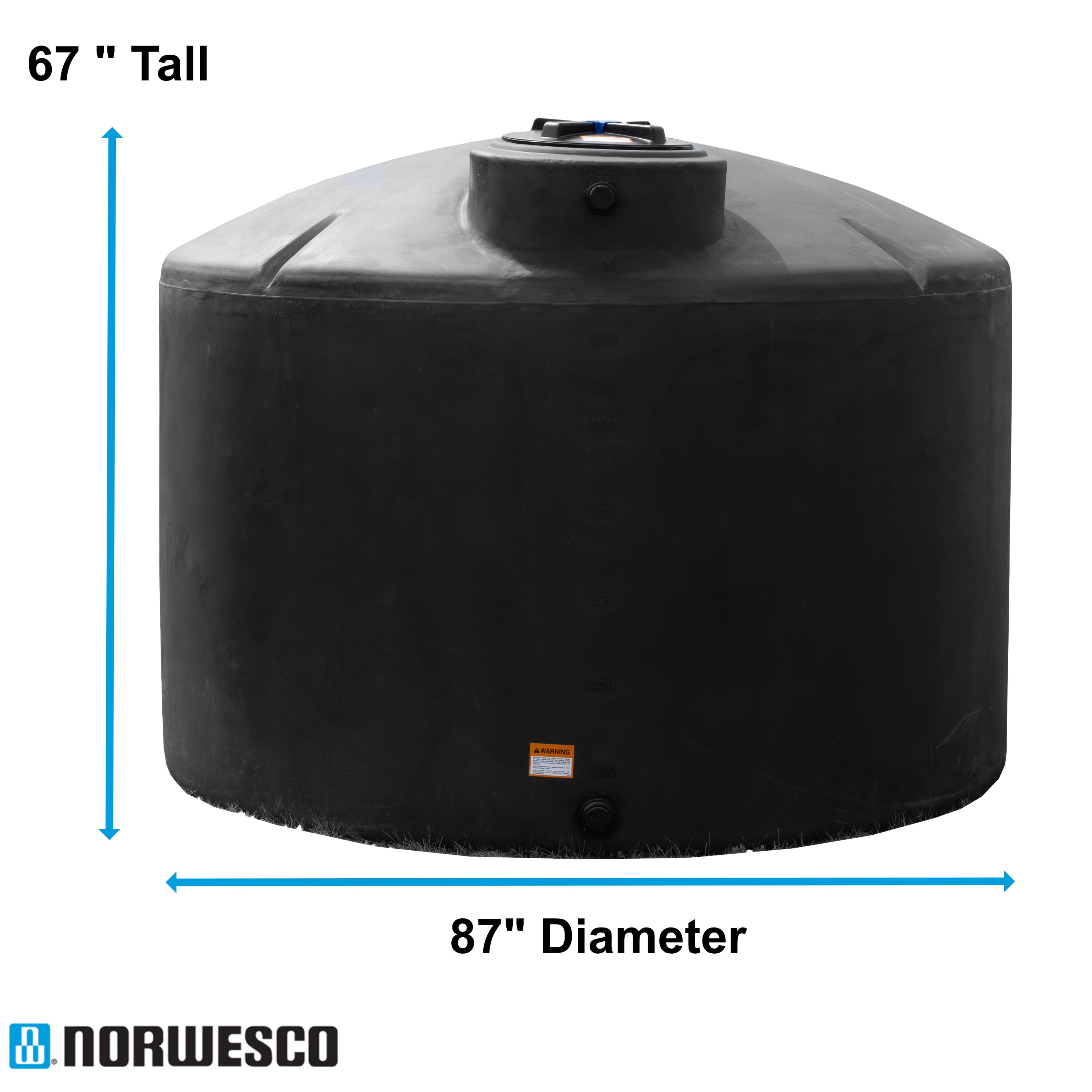 Norwesco 1550-Gallon Polyethylene Black Water Storage Tank in the Water ...