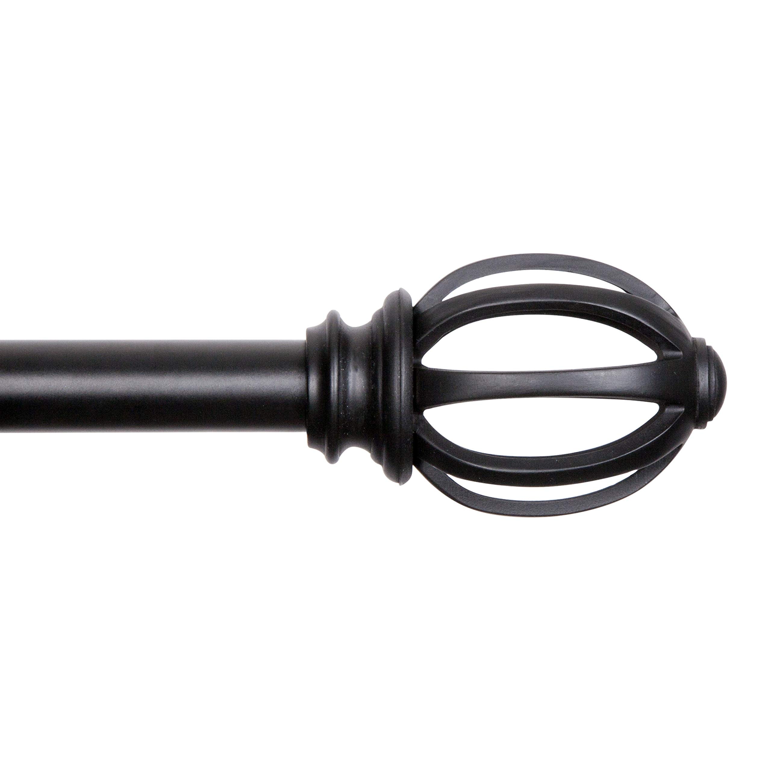 Kenney Lilly Cage Adjustable Curtain Rod 66-120 in Matte Black 5/8 in ...