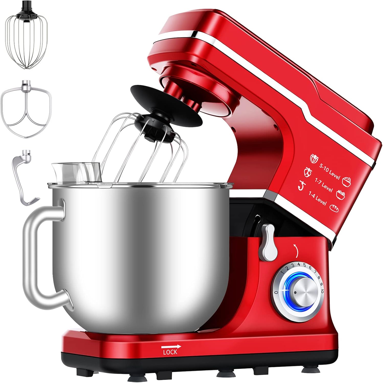 Garvee 7.5QT Stand Food Mixer - 10-Speed Tilt Head 3-IN-1 Kitchen ...