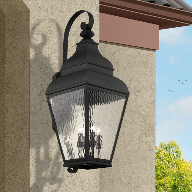 Livex Lighting Exeter 4 -Light 37-Inches H Matte Black Hardwired ... Livex Lighting Exeter 4 -Light 37-Inches H Matte Black Hardwired ...