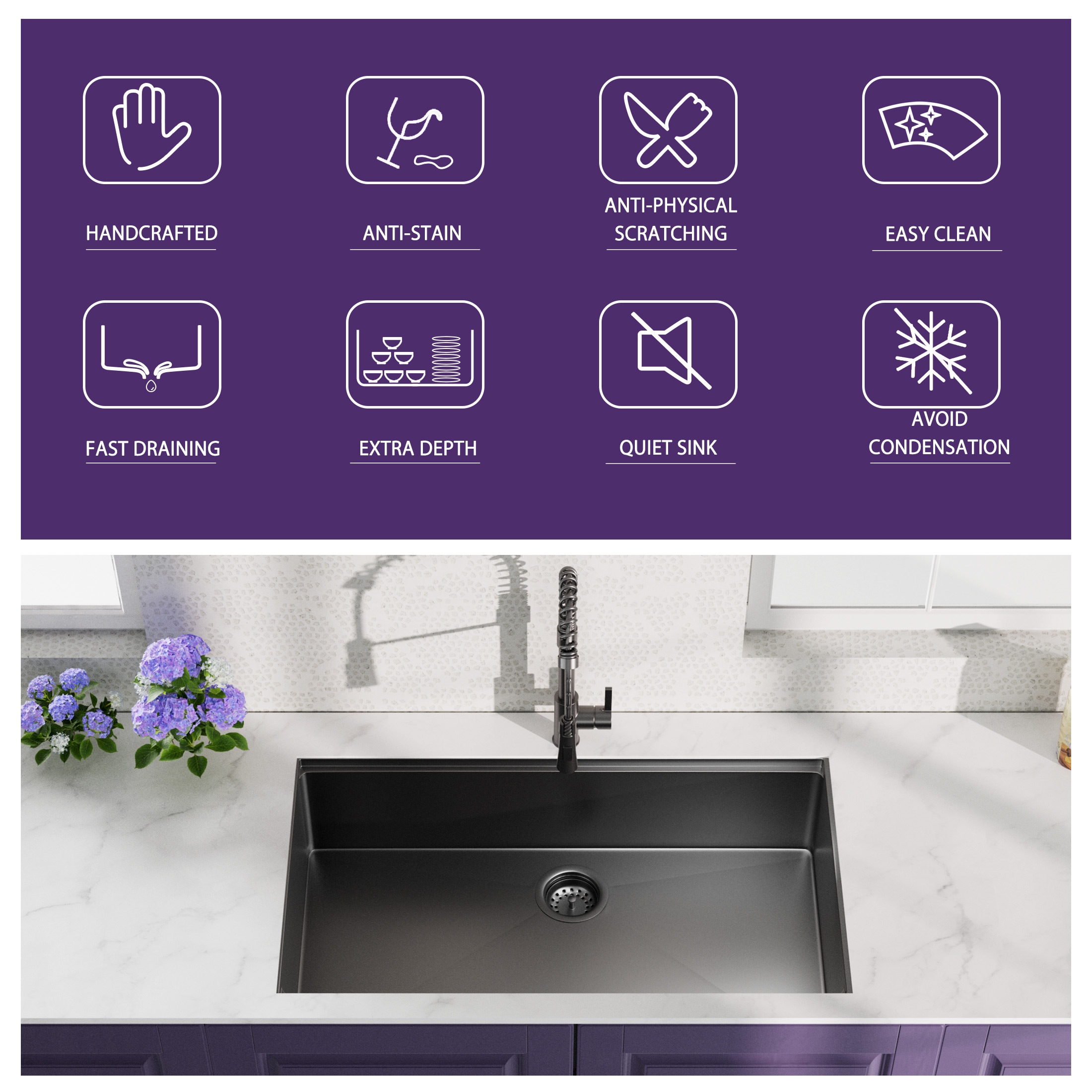 Innobule SINK Drop-in 32-in x 19-in Stainless steel Single bowl Kitchen ...