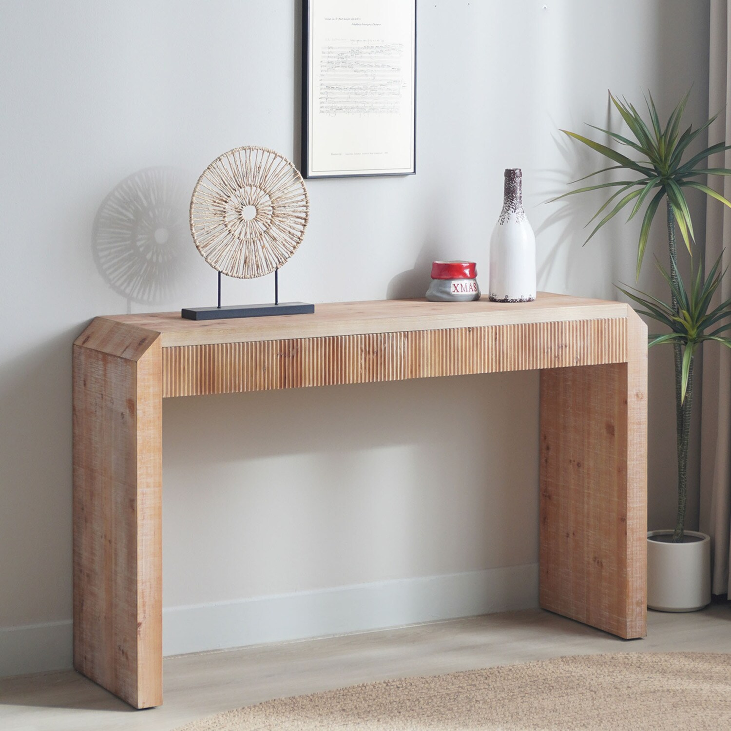 Streamdale Furniture Streamdale Rustic Wooden Console Table with Drawer ...