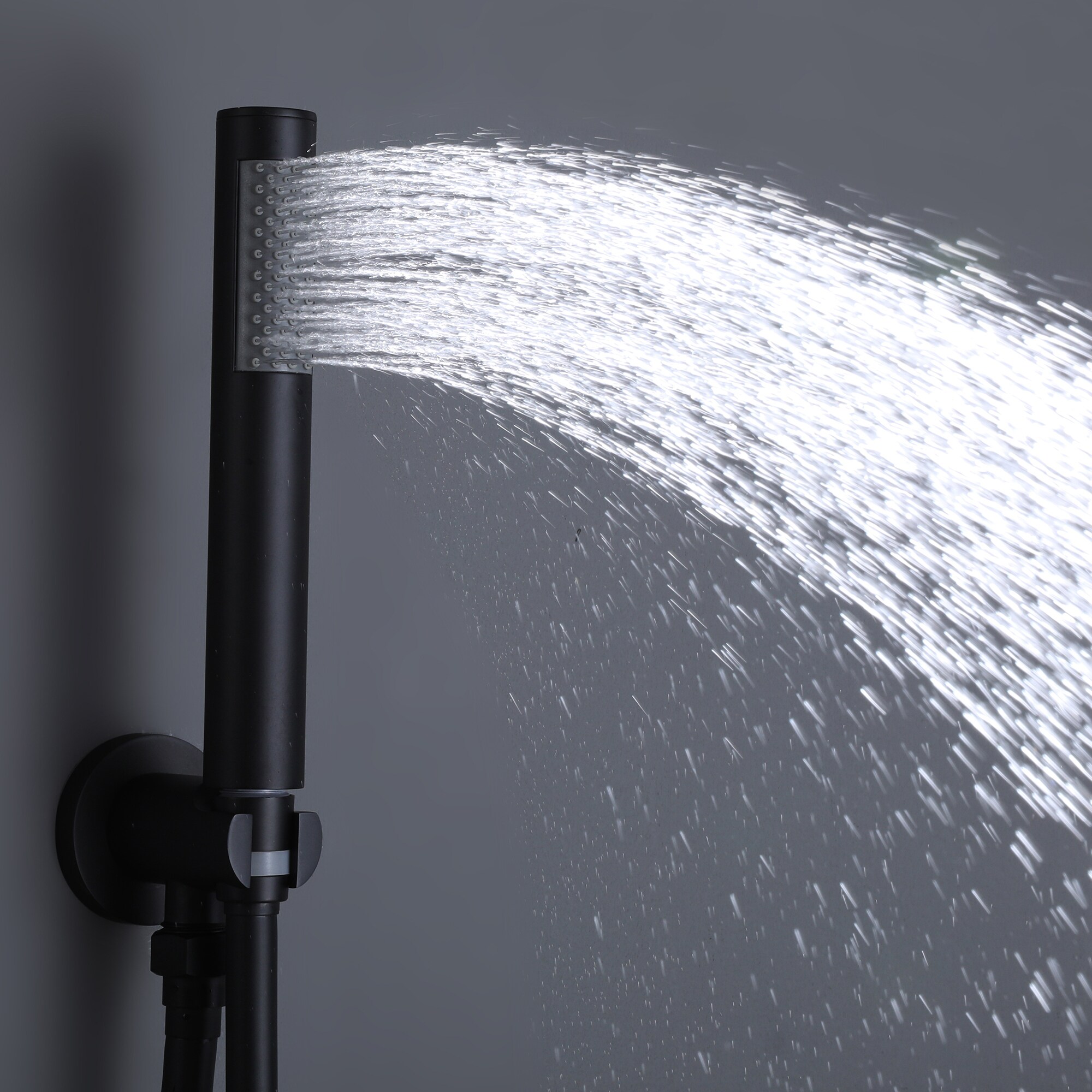 Wellfor Concealed Valve Showers System Matte Black Dual Head Built In
