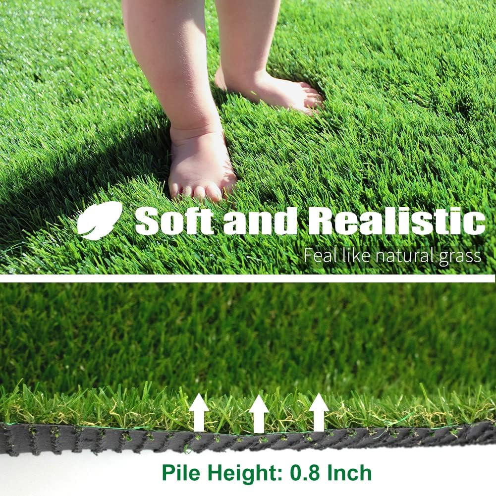 LITA Artificial Grass 7-ft x 13-ft Indoor Outdoor Faux Grass with ...
