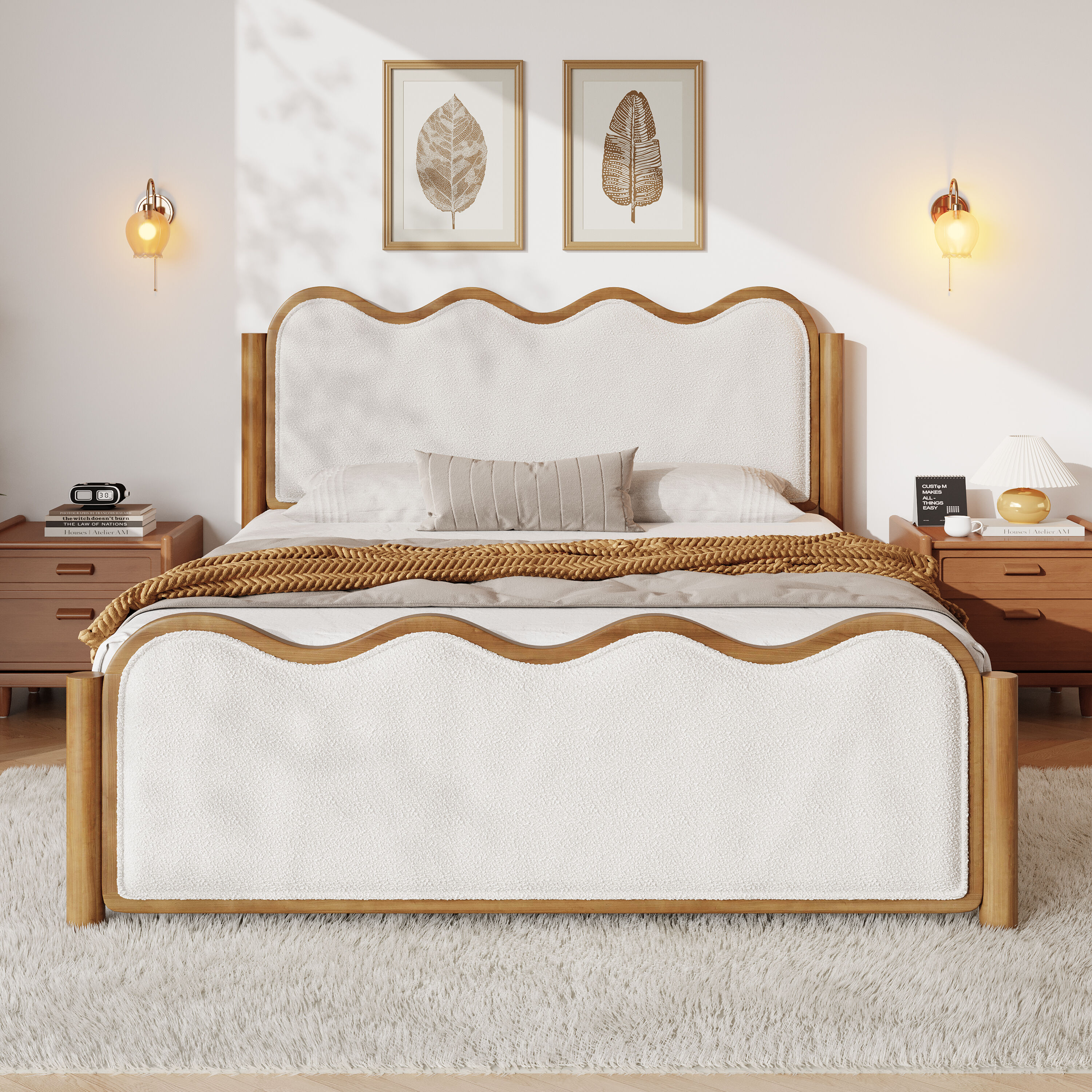 Christopher Knight Home Dena Queen Size Upholstered Bed Frame with ...