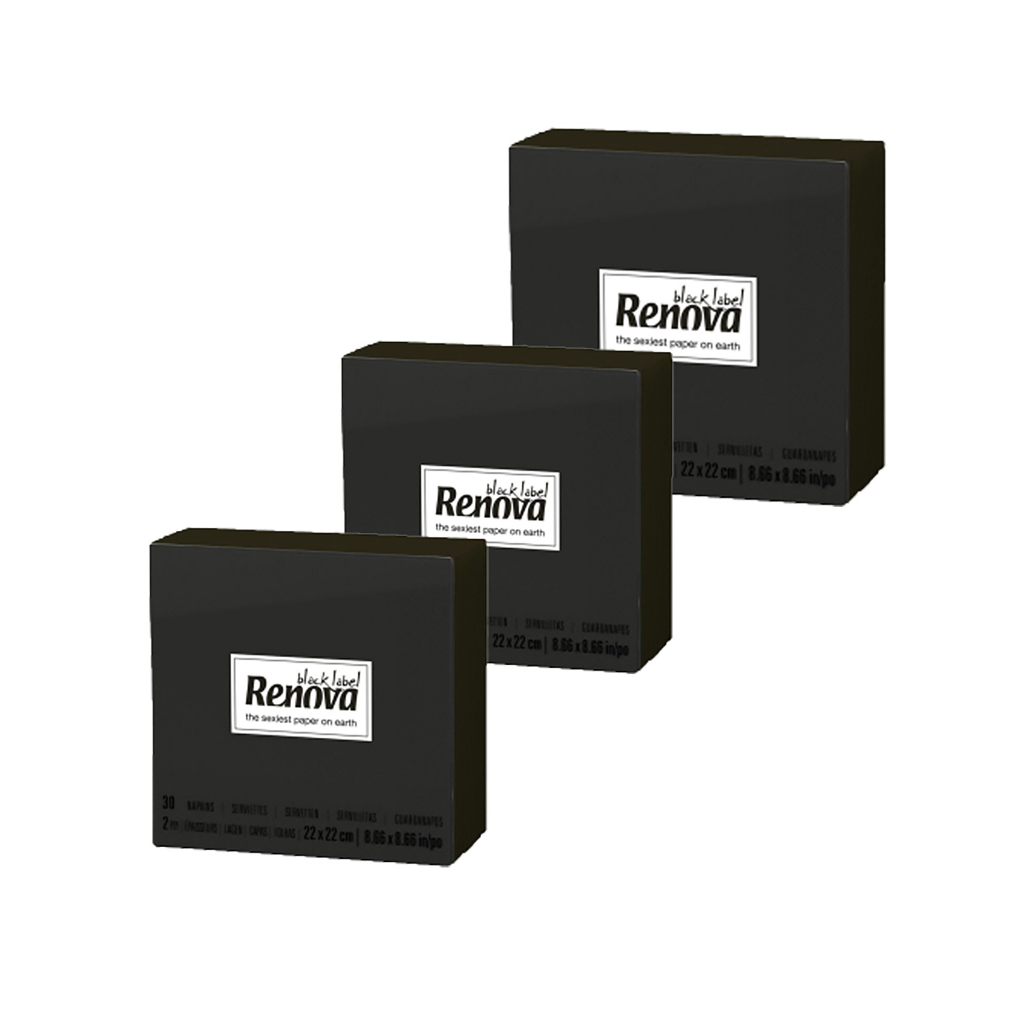 EVIDECO FRENCH HOME GOODS Black 2-Ply Disposable Cocktail Paper Napkins ...
