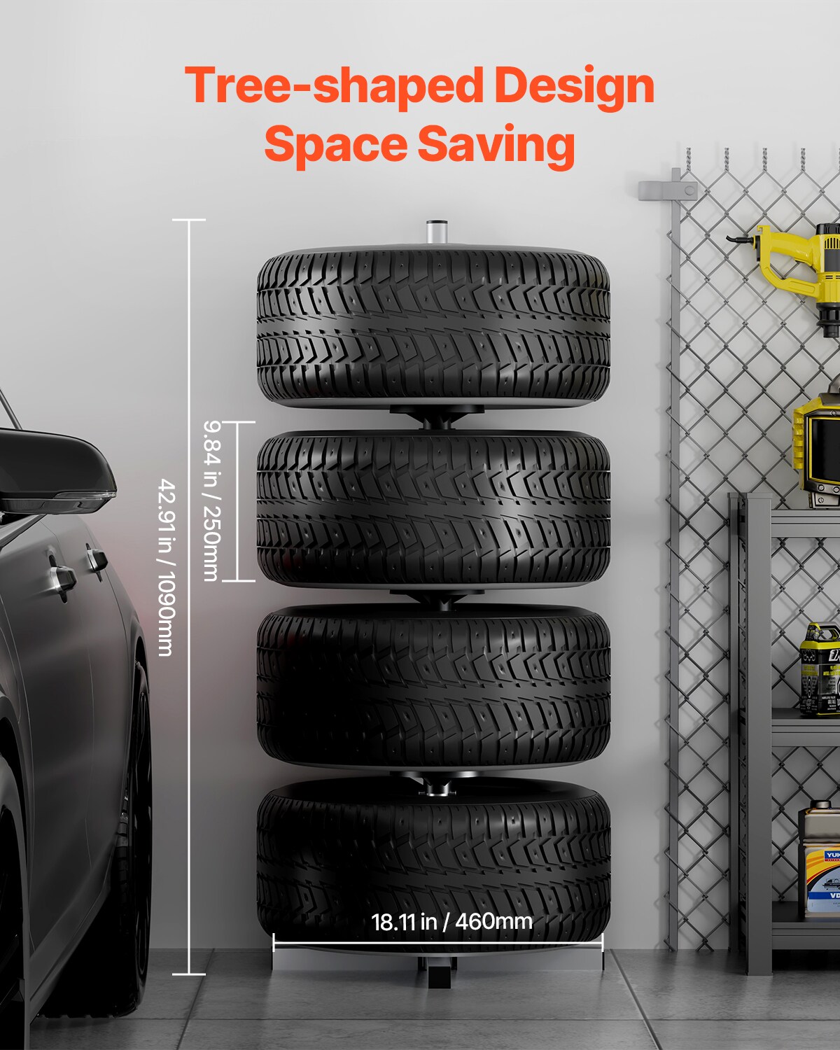 SVOPES Heavy-Duty Tire Rack. Steel Tire Storage Stand for 4 Tires with ...