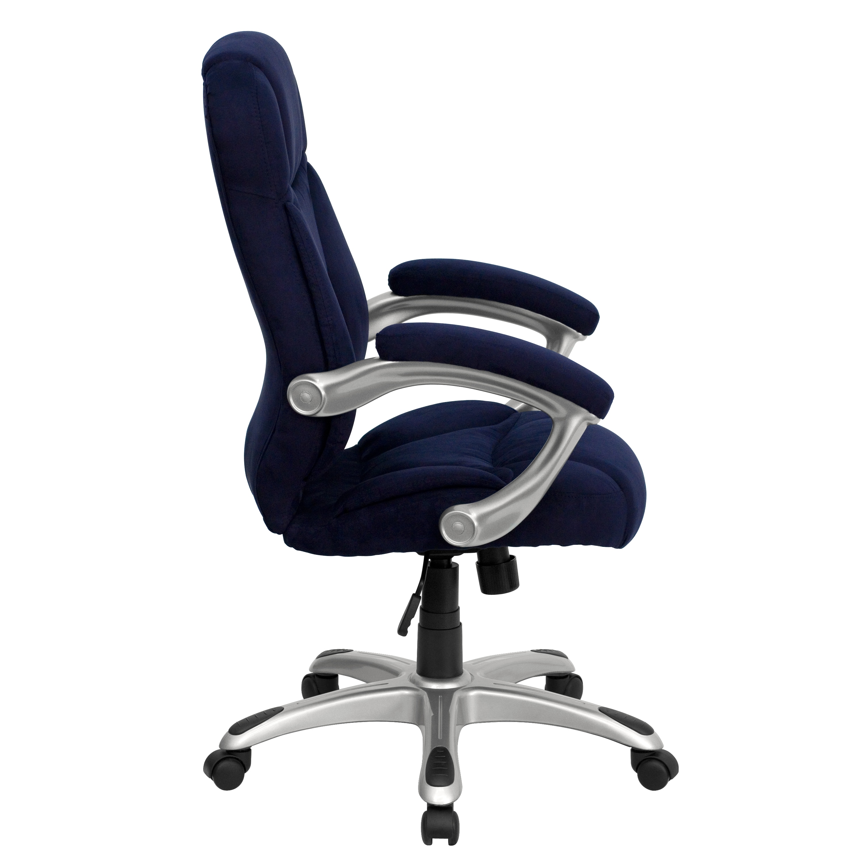 Emma + Oliver High Back Navy Blue Microfiber Executive Swivel Ergonomic ...