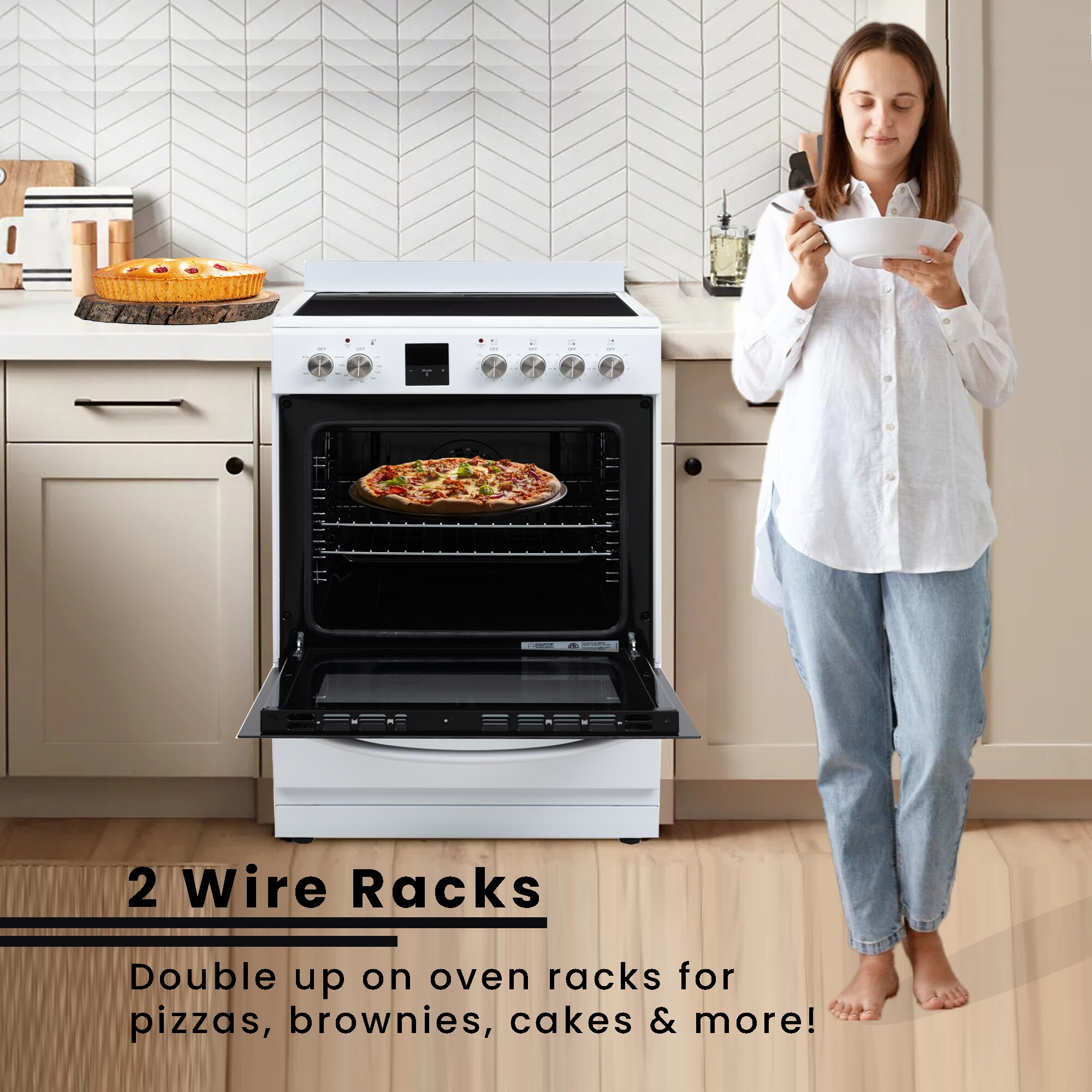 Equator Advanced Appliances 24-in Glass Top 4 Burners 2.4-cu ft Air Fry ...