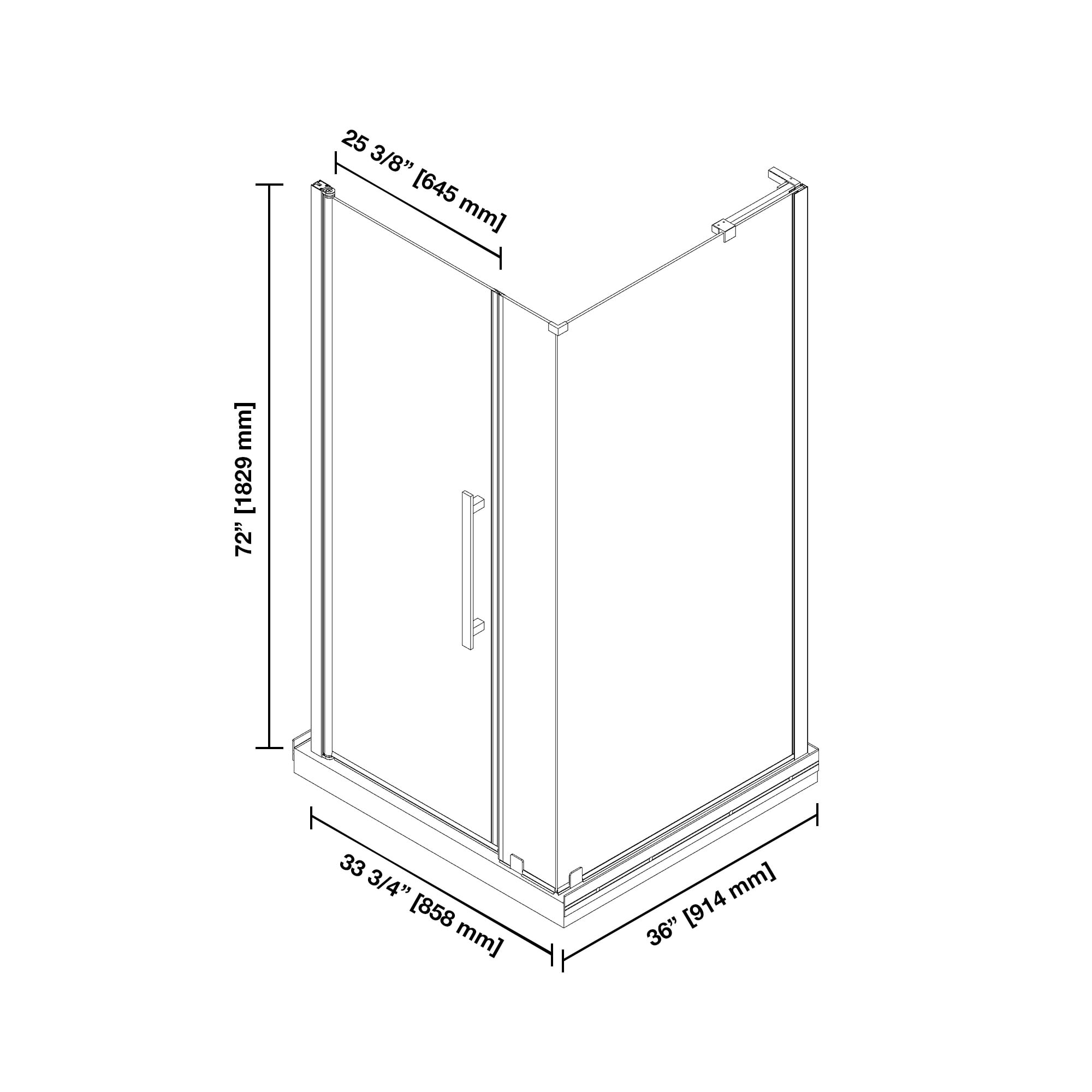 OVE Decors Pasadena 3 -Piece 36-in W x 36-in L x 75-in H Rectangle ...