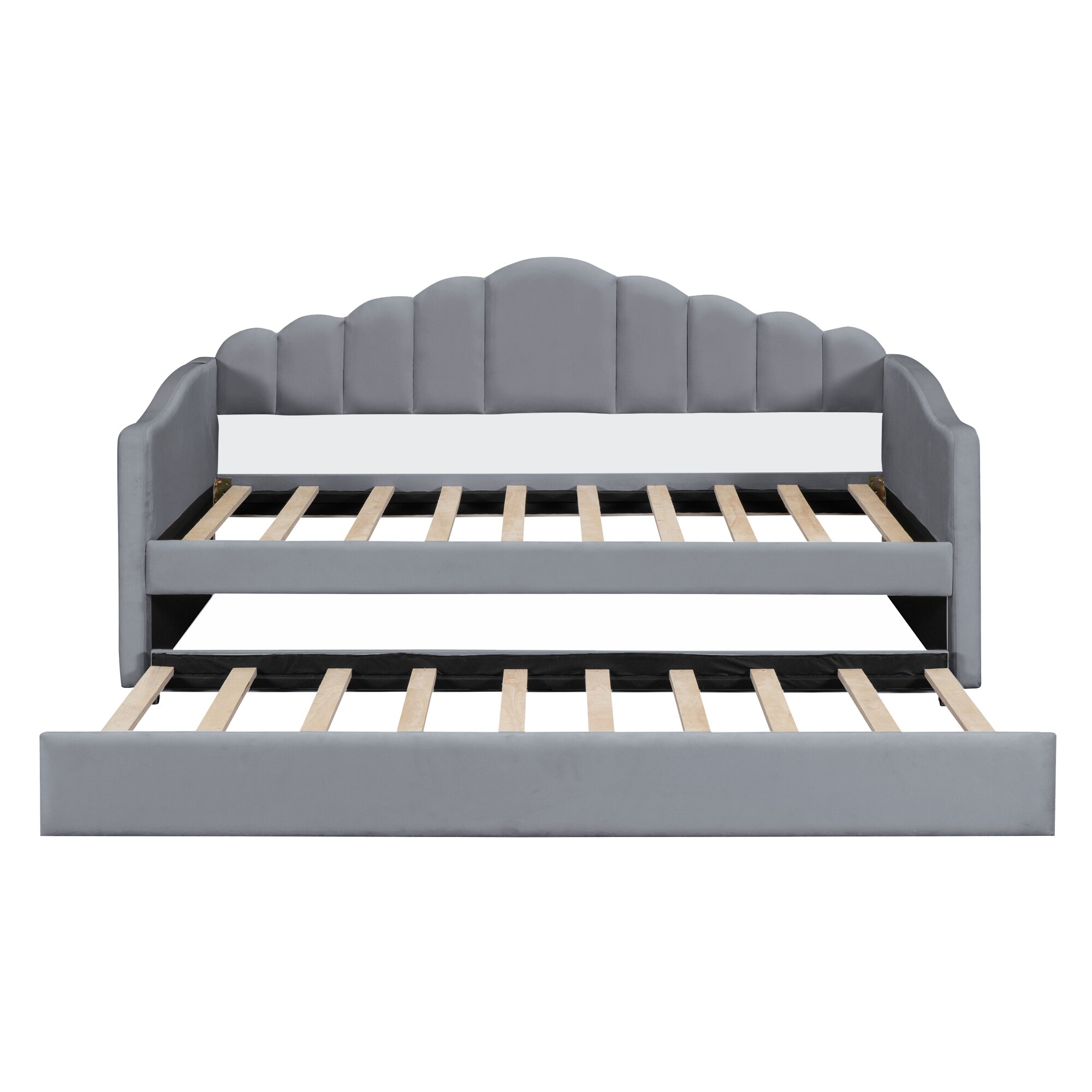 ModernLuxe Twin gray Platform Bed with Headboard in the Beds department ...