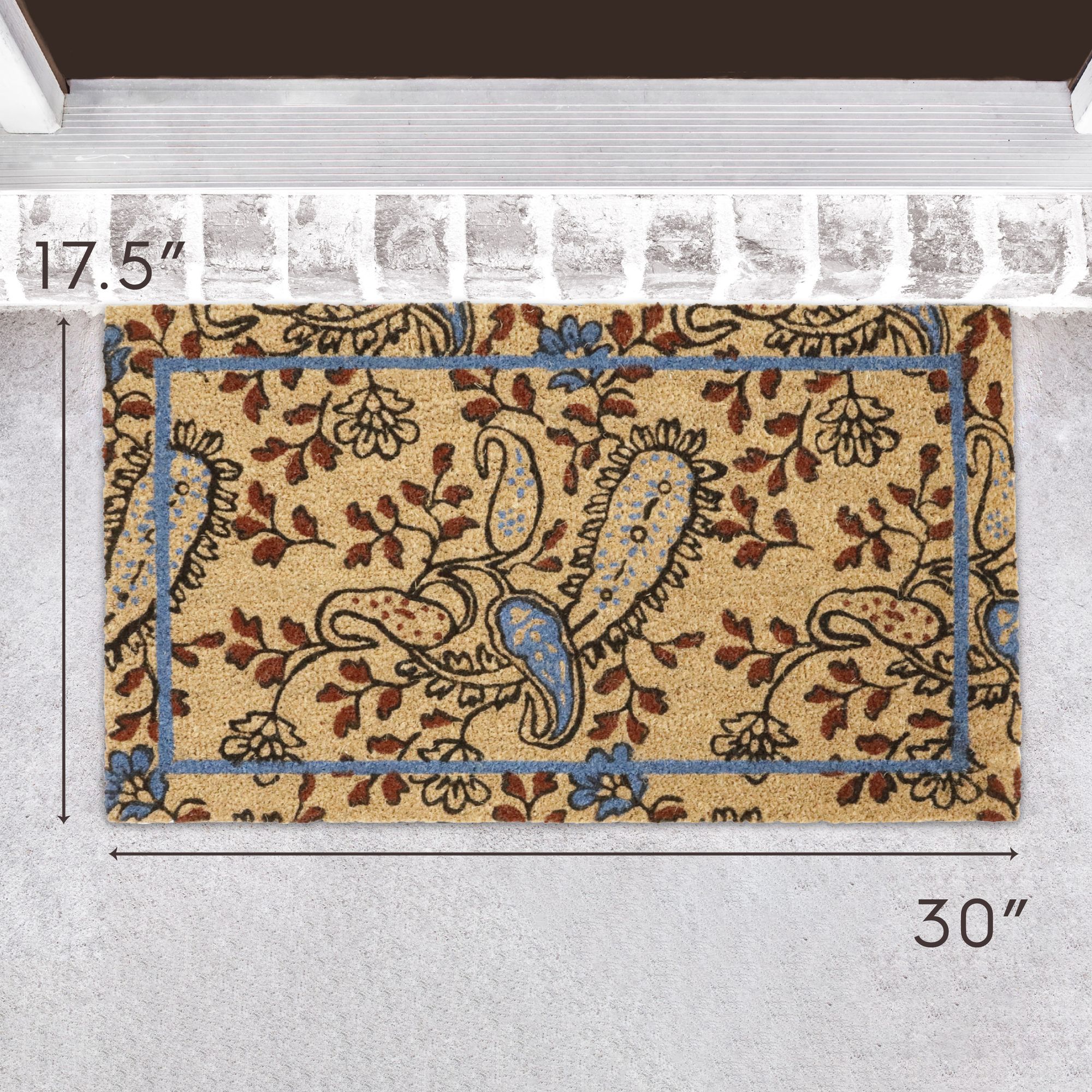 Laura Ashley Yarham Paisley 17.5 in x 30 in Door Mat in the Mats ...