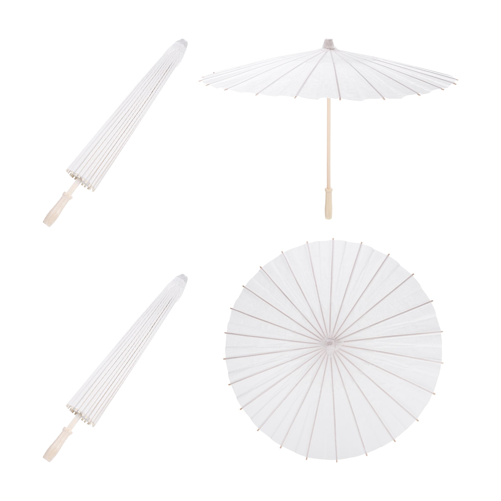 Unique Bargains 2pcs Paper Umbrellas 24-Inch DIY Oiled Paper Painting ...