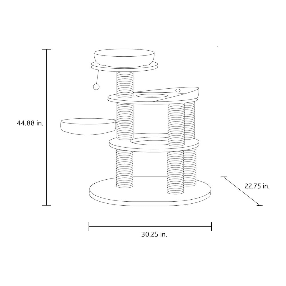 TRIXIE Filippo 4 Level Cat Tree Sisal Scratching Post Plush Condo ...