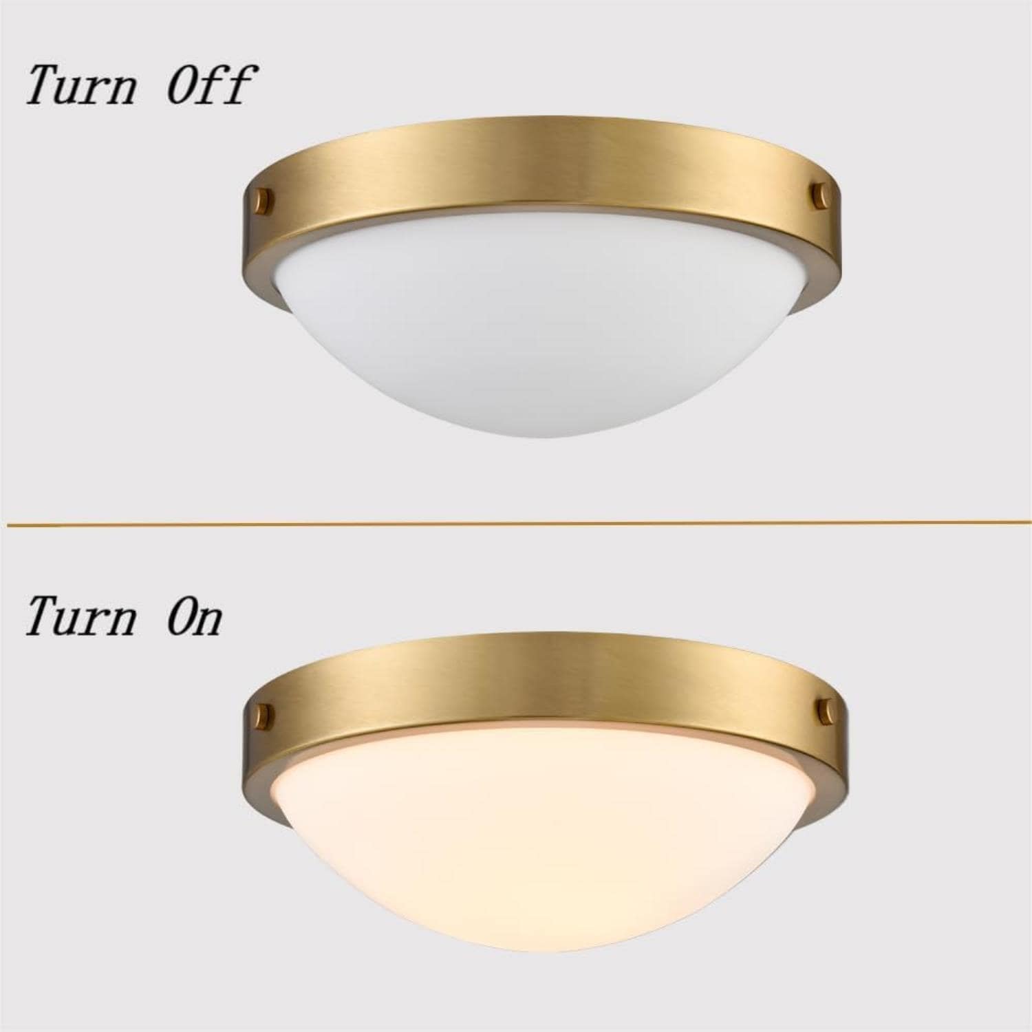Claxy 12.09-in Brass Glass Metal Ceiling Light Mount DE-B7276-2CU-J at ...