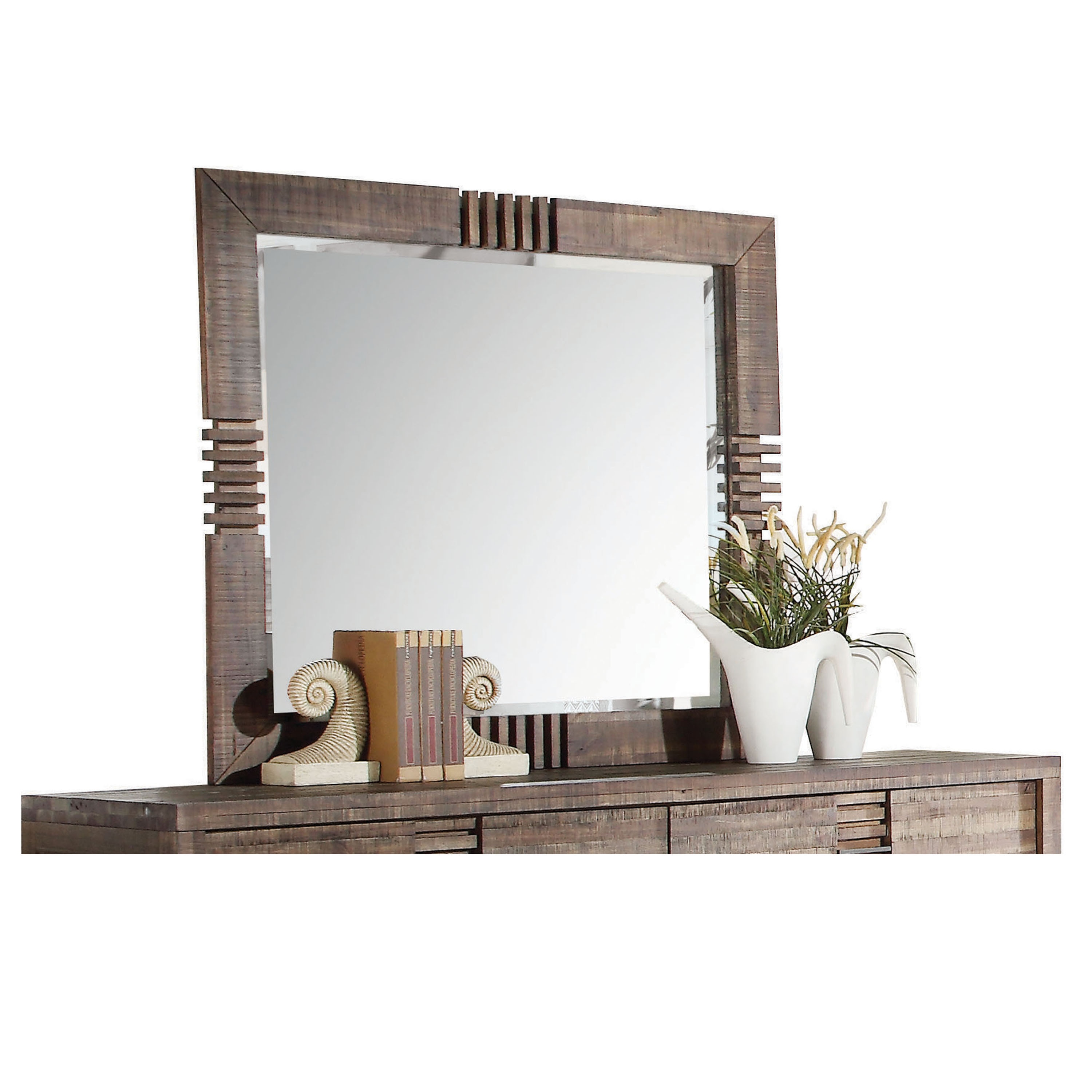 LOVMOR Andria Reclaimed Oak Finish Mirror in the Mirrors department at ...