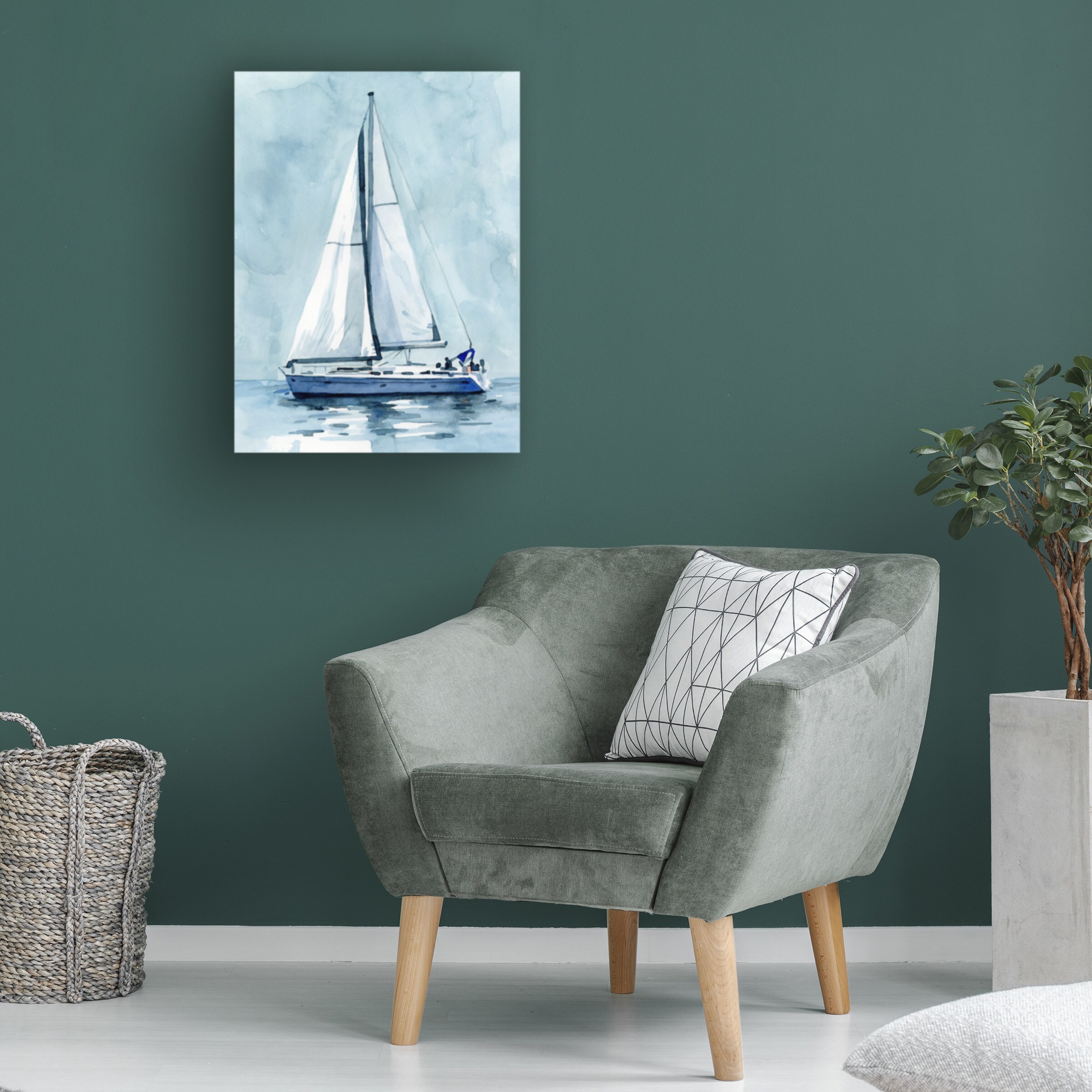 Trademark Fine Art Emma Caroline Lone Sailboat I Canvas Art in the Wall ...