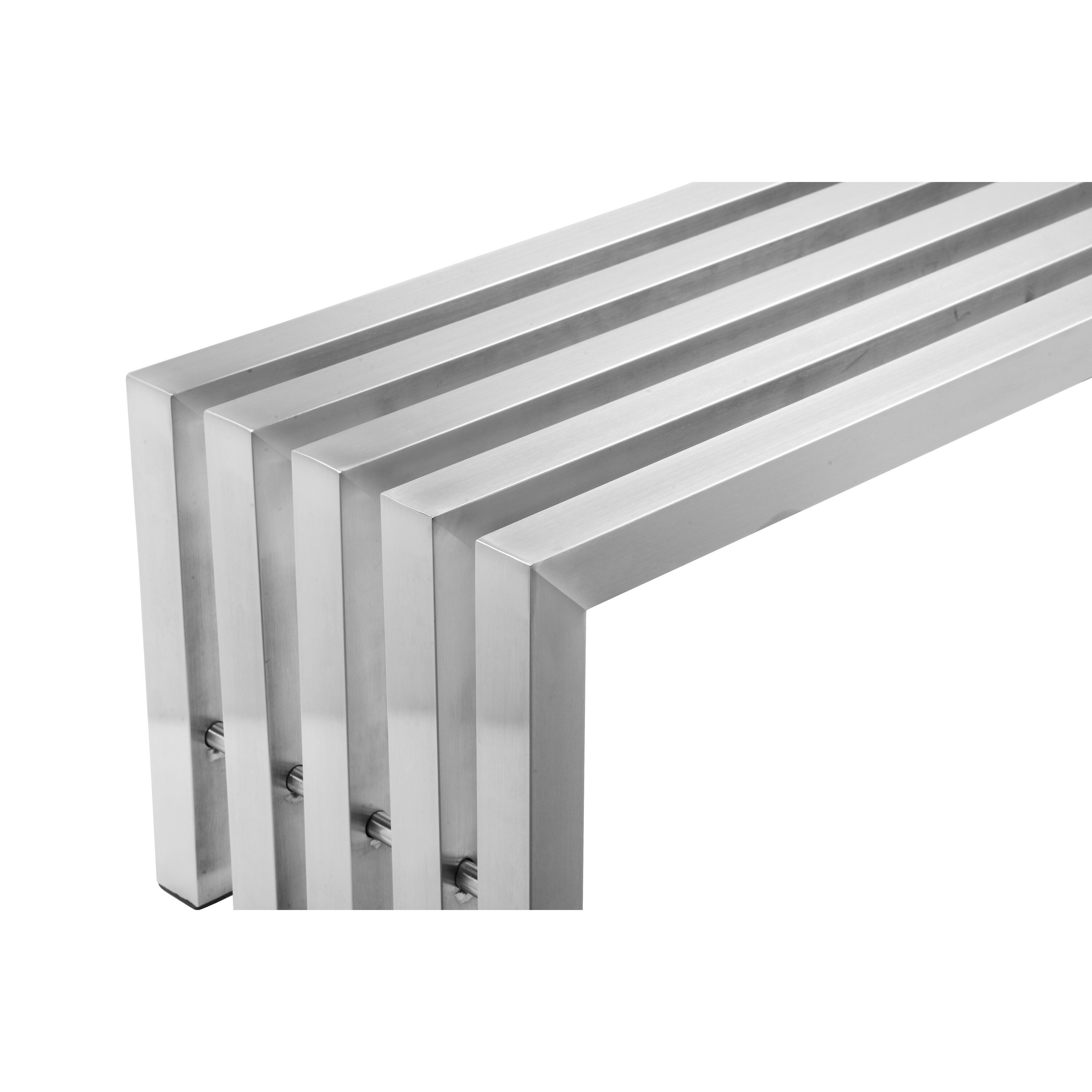 Benzara Chrome Dining Bench Backless with Sleek Design 58 in. in the ...