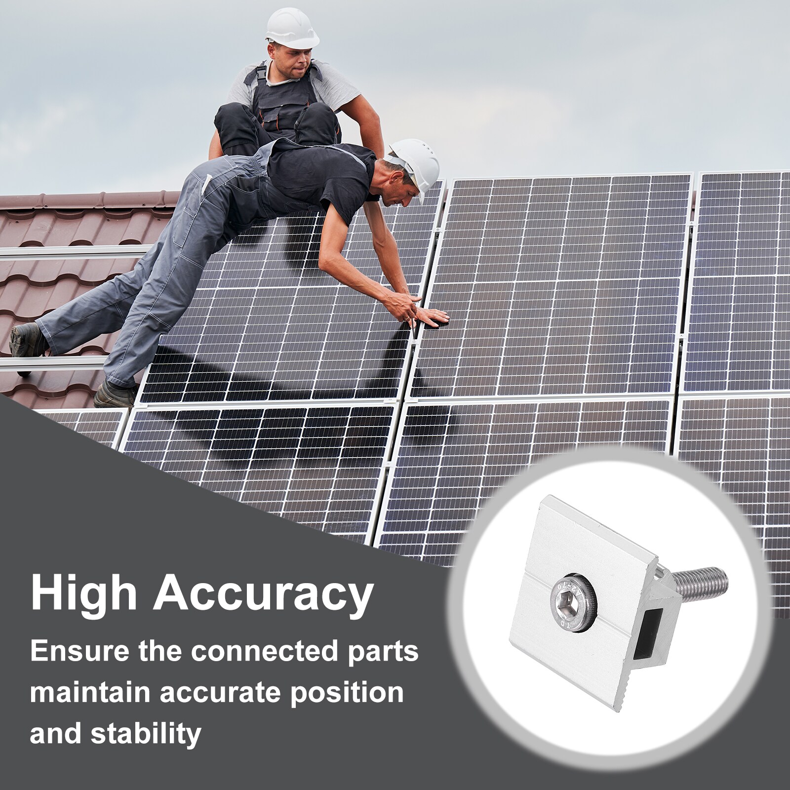Unique Bargains Adjustable Solar End Clamp Solar Panel Mount Bracket ...