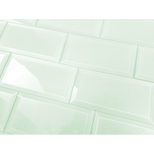 Abolos Frosted Elegance Green 3 In X 6 In Glossy Glass Subway Wall Tile 14 Sq Ft Carton In