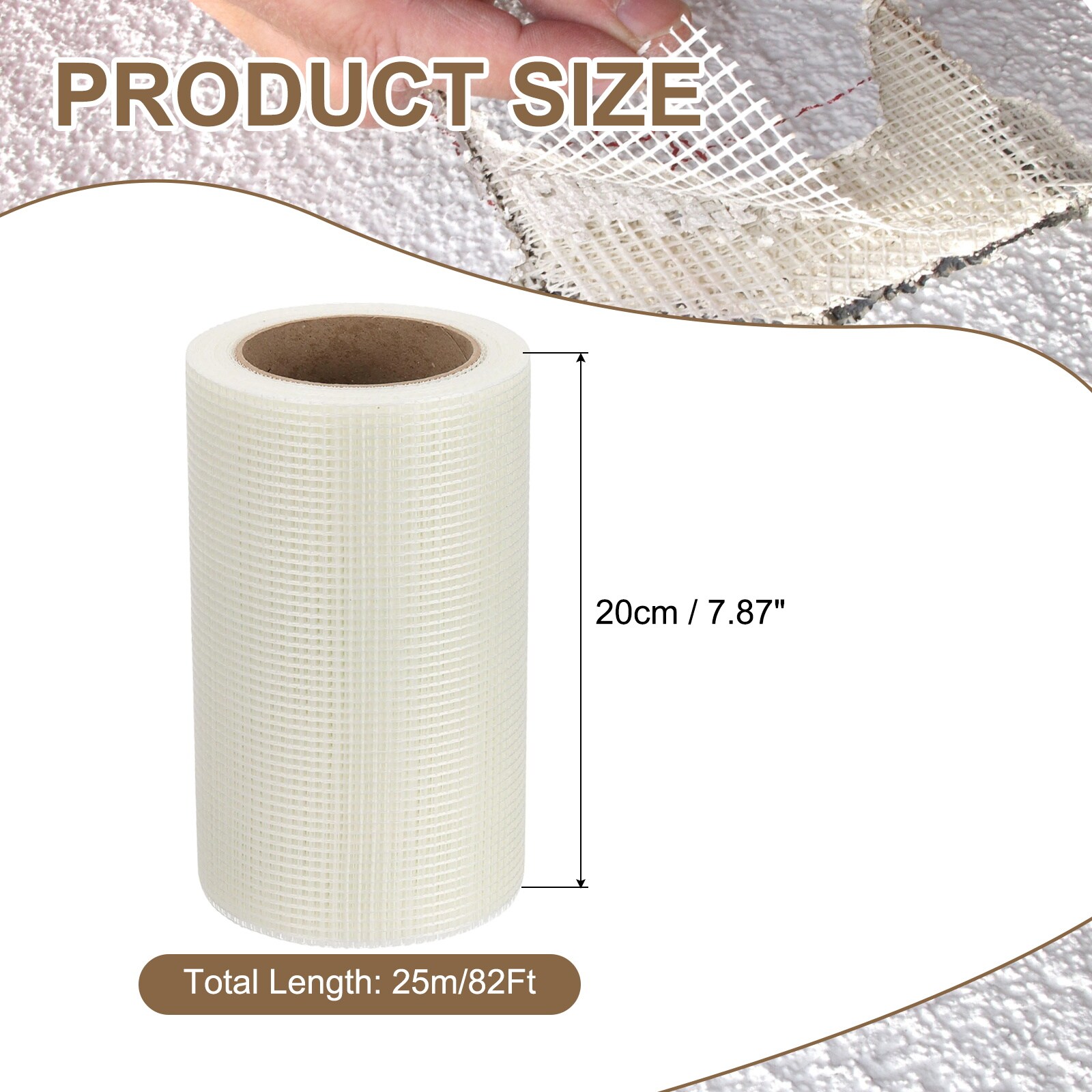 PATIKIL Drywall Repair Mesh Tape 8 inch x 82 ft Fiberglass Repair Patch ...