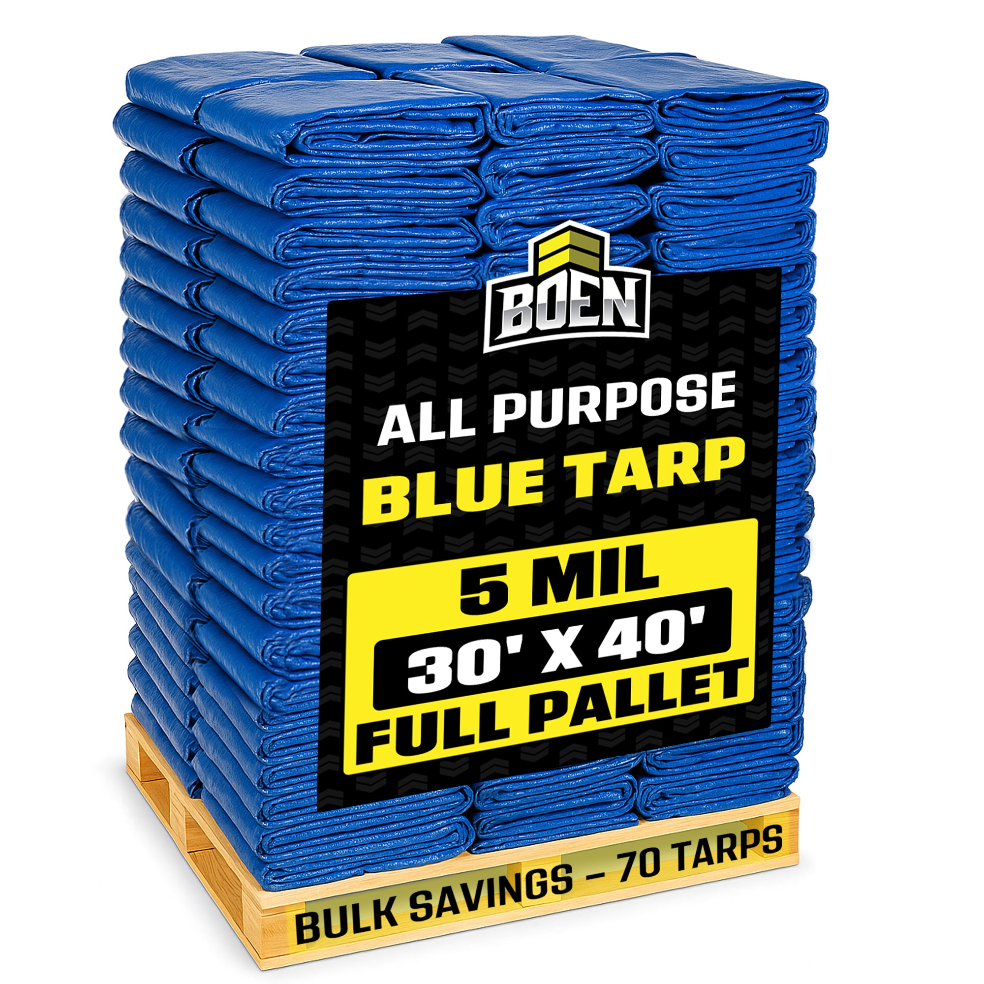 BOEN 30-ft x 40-ft Blue Water resistant Commercial Polyethylene 5-mil ...