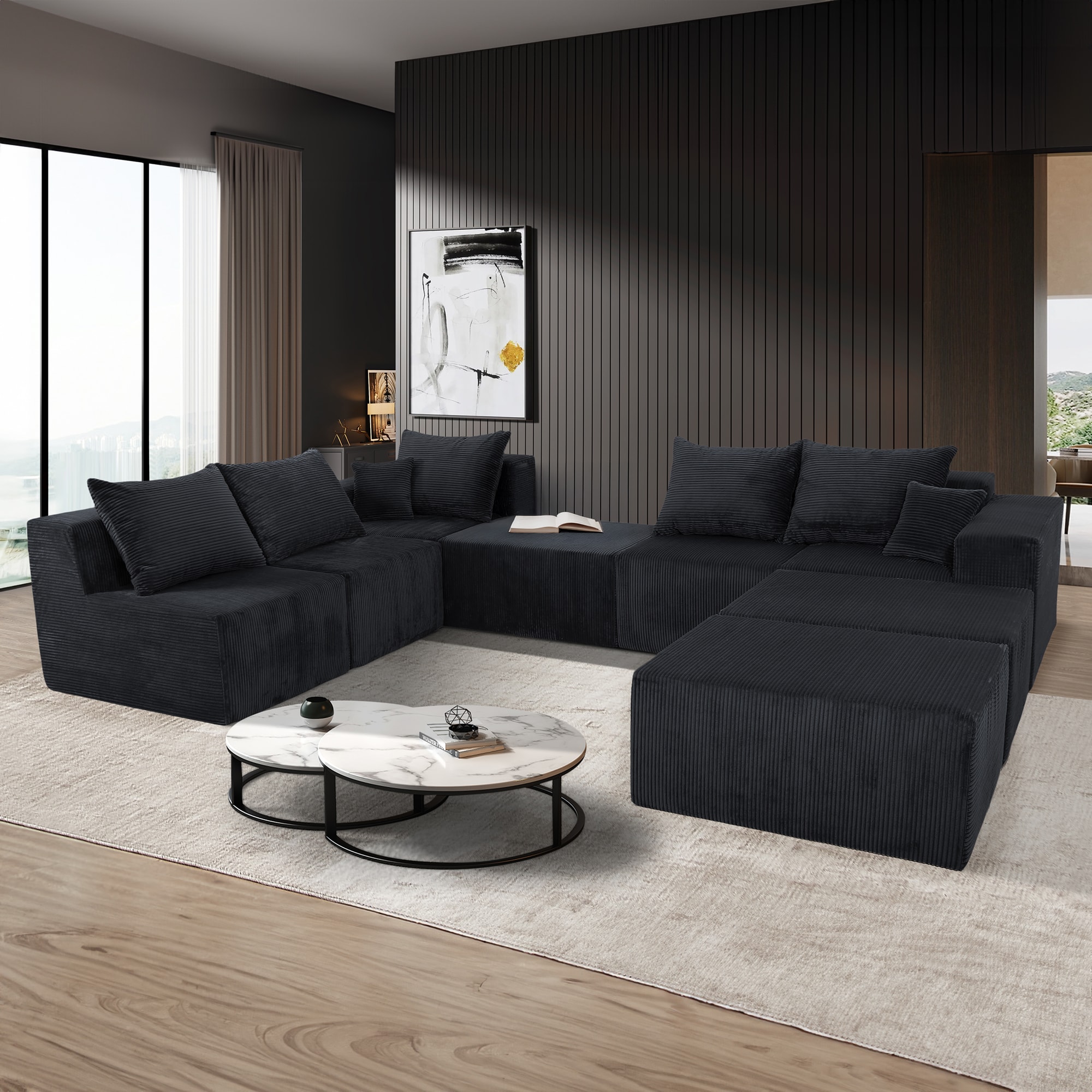 LUXEYARD Old SKU W3163S00042 8 Piece Modular U Shaped Sectional Sofa ...