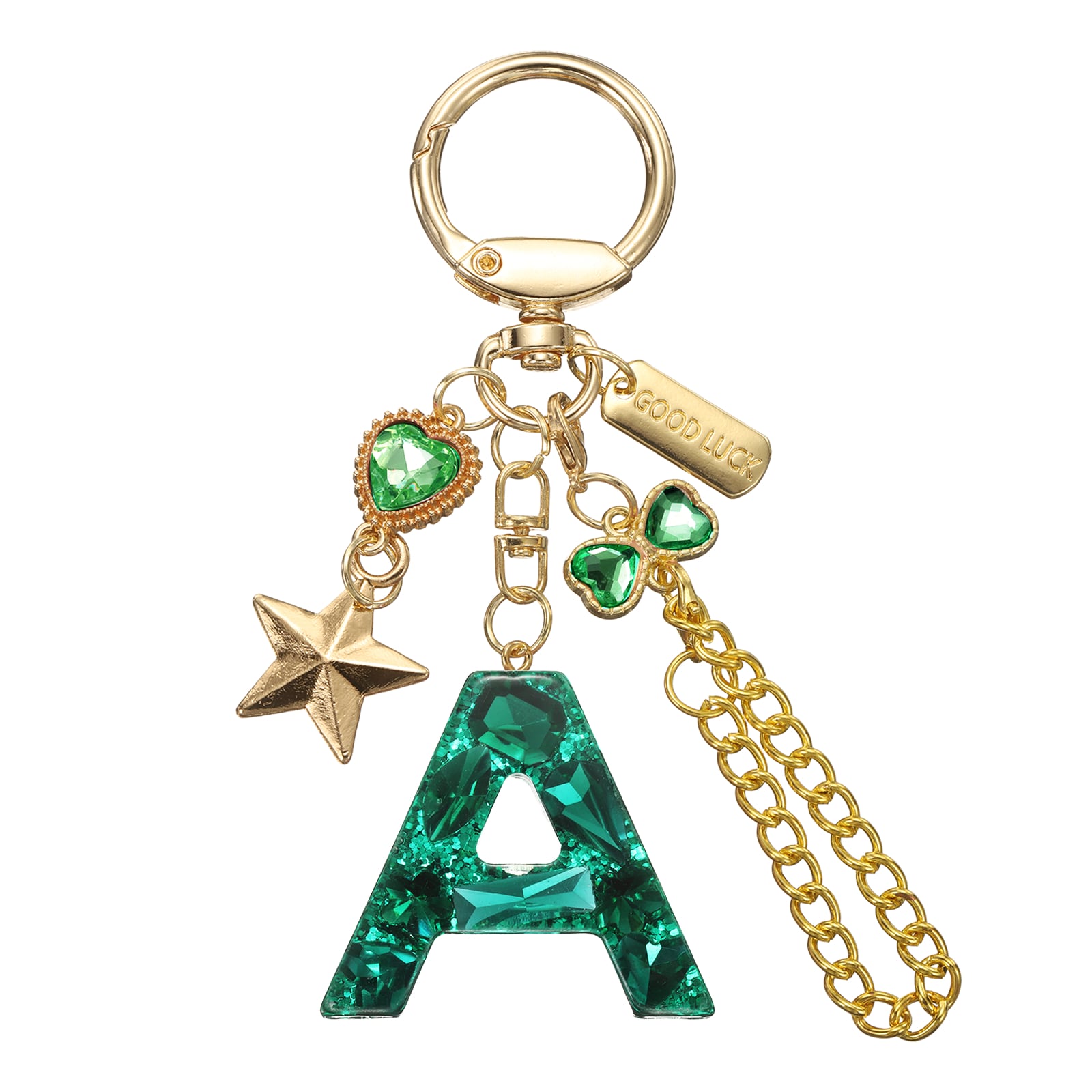 PATIKIL Initial Letter Keychain for Women Cute Letter Keychains Bling ...