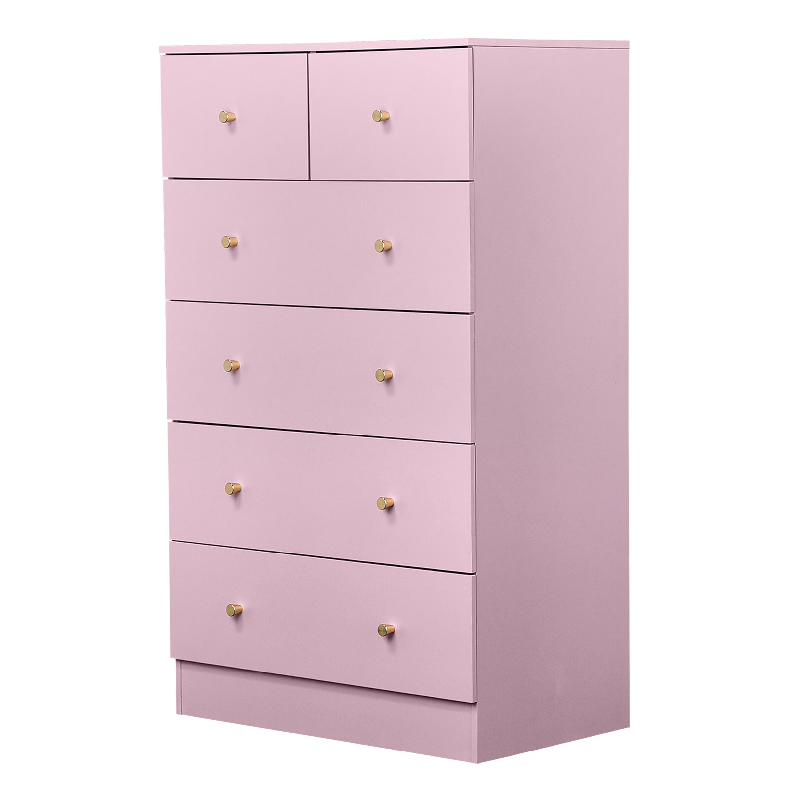 Upsimples Macaroon 5 Drawer Cabinet Matte Gold Handles Linen Textured ...