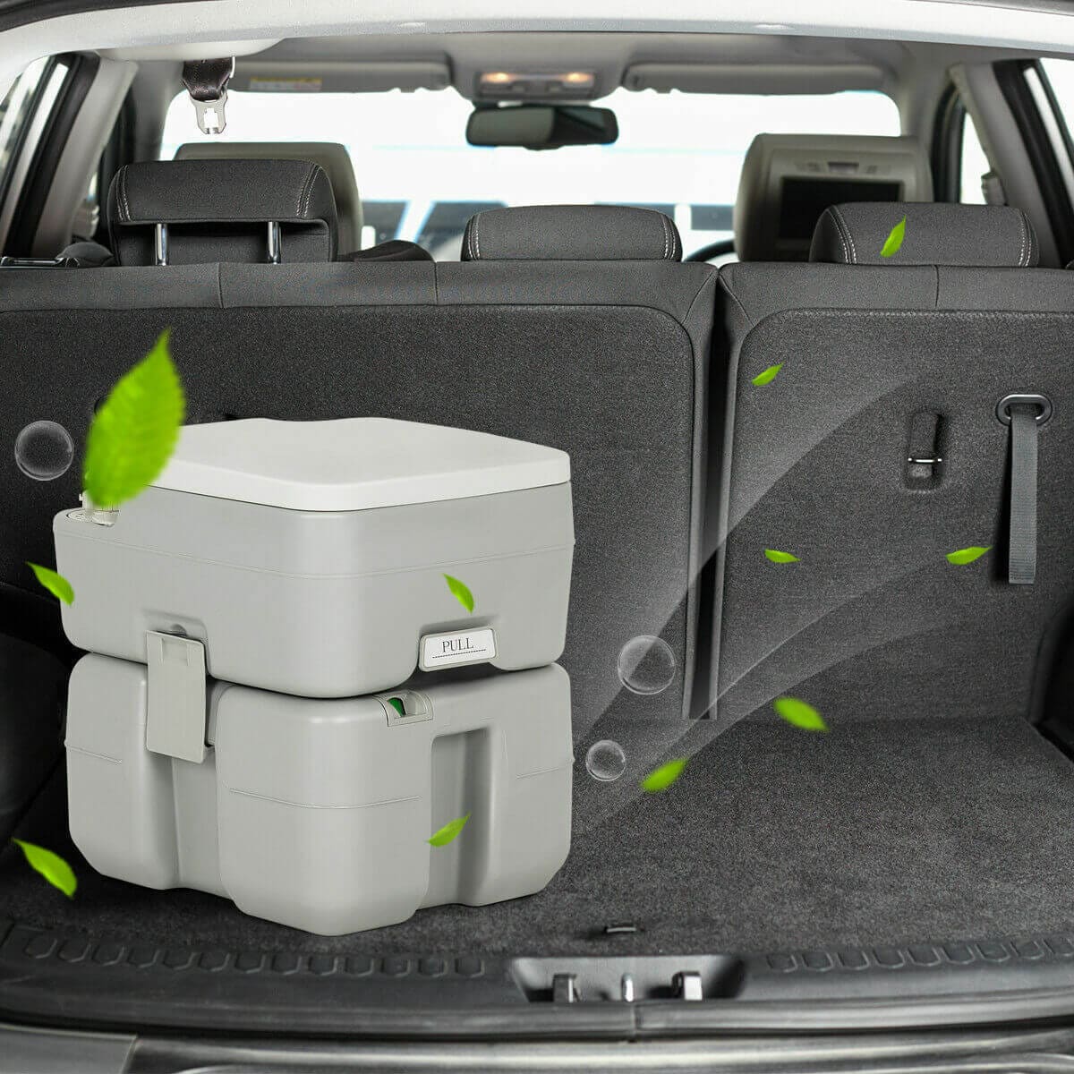 Slickblue Travel Portable Toilet with Fresh Water Tank (5.3 Gal) Gray ...