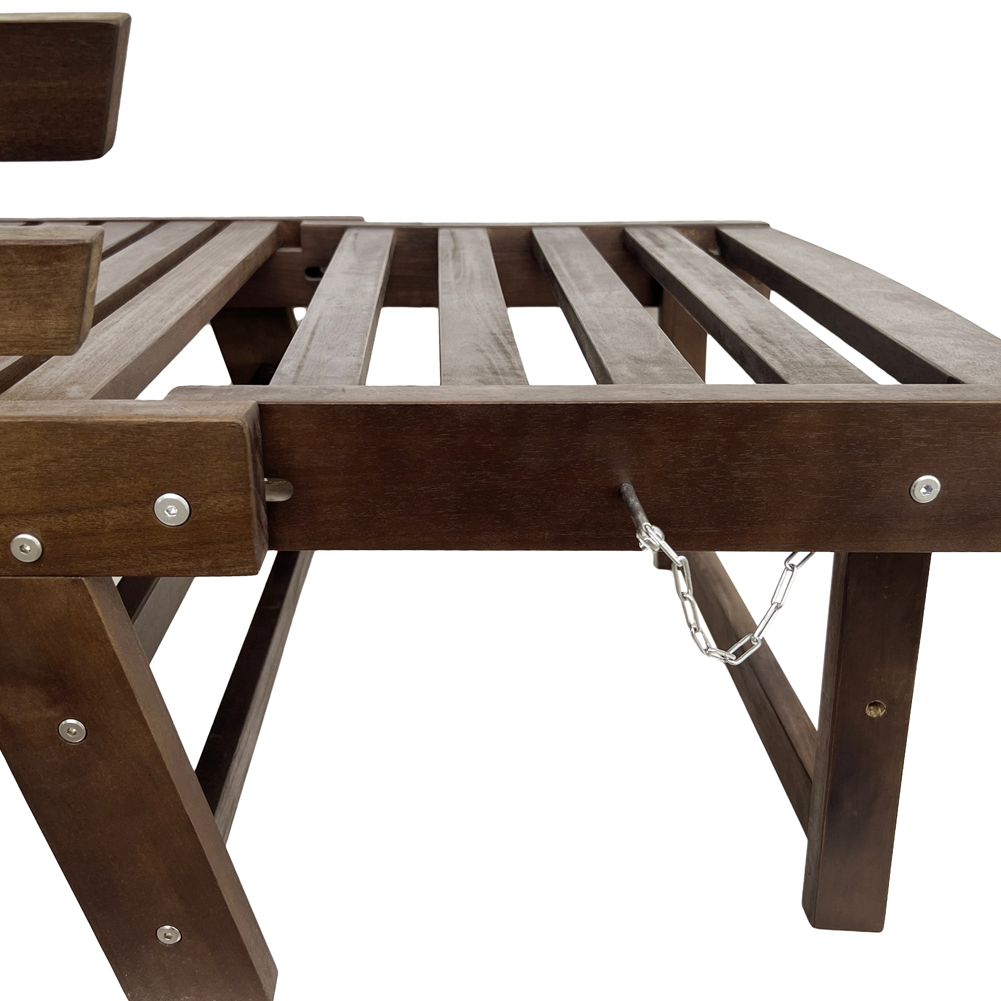Nestfair Patio Furniture Brown Wood Frame Stationary Chaise Lounge ...