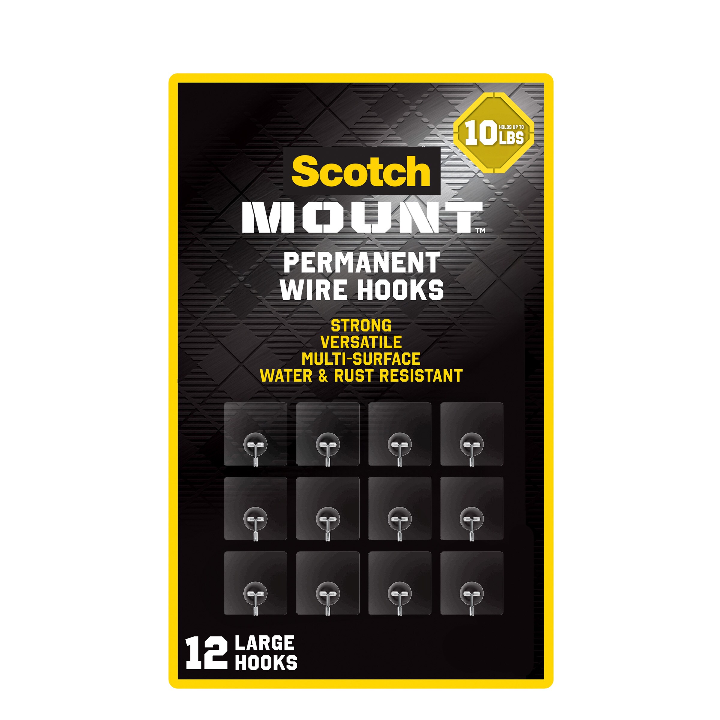 3M Scotch Large Wire Hooks Adhesive Clear 12 ct in the Picture Hangers ...