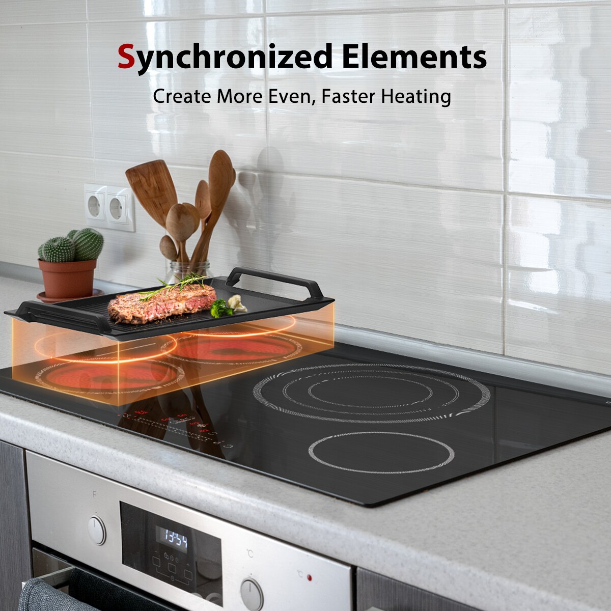 Gasland Chef 30-in 4 Burners Smooth Surface (Radiant) Black Electric ...