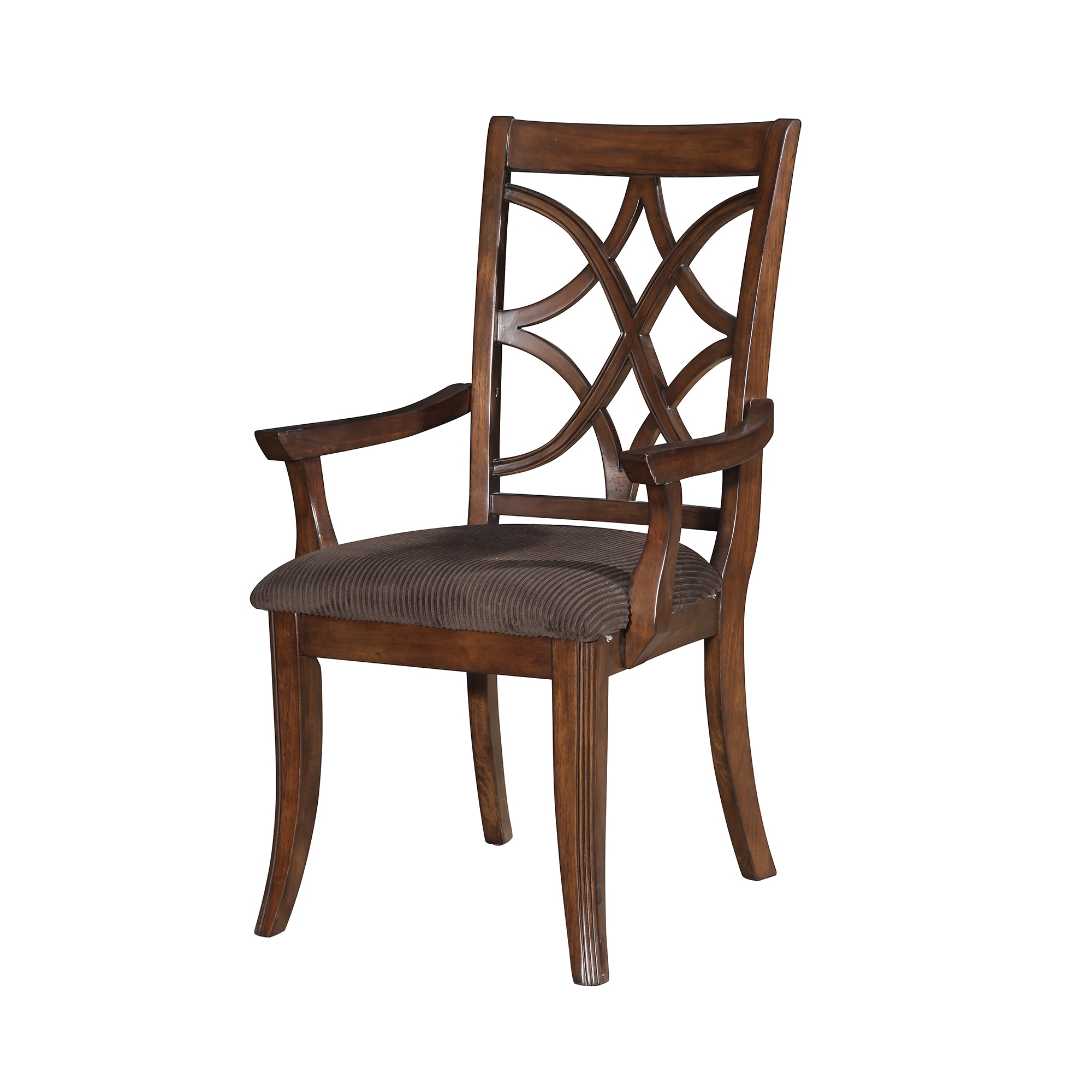 Benzara 40.5 in. H Brown Wooden Arm Chair with Fabric Padded Seat and ...