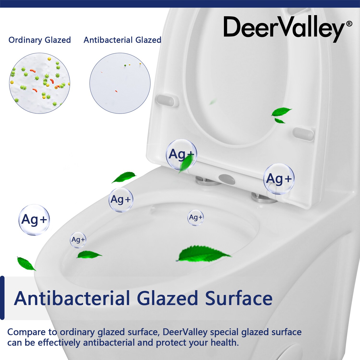 DeerValley Ace White Dual Flush Elongated Standard height Soft Close 1 ...