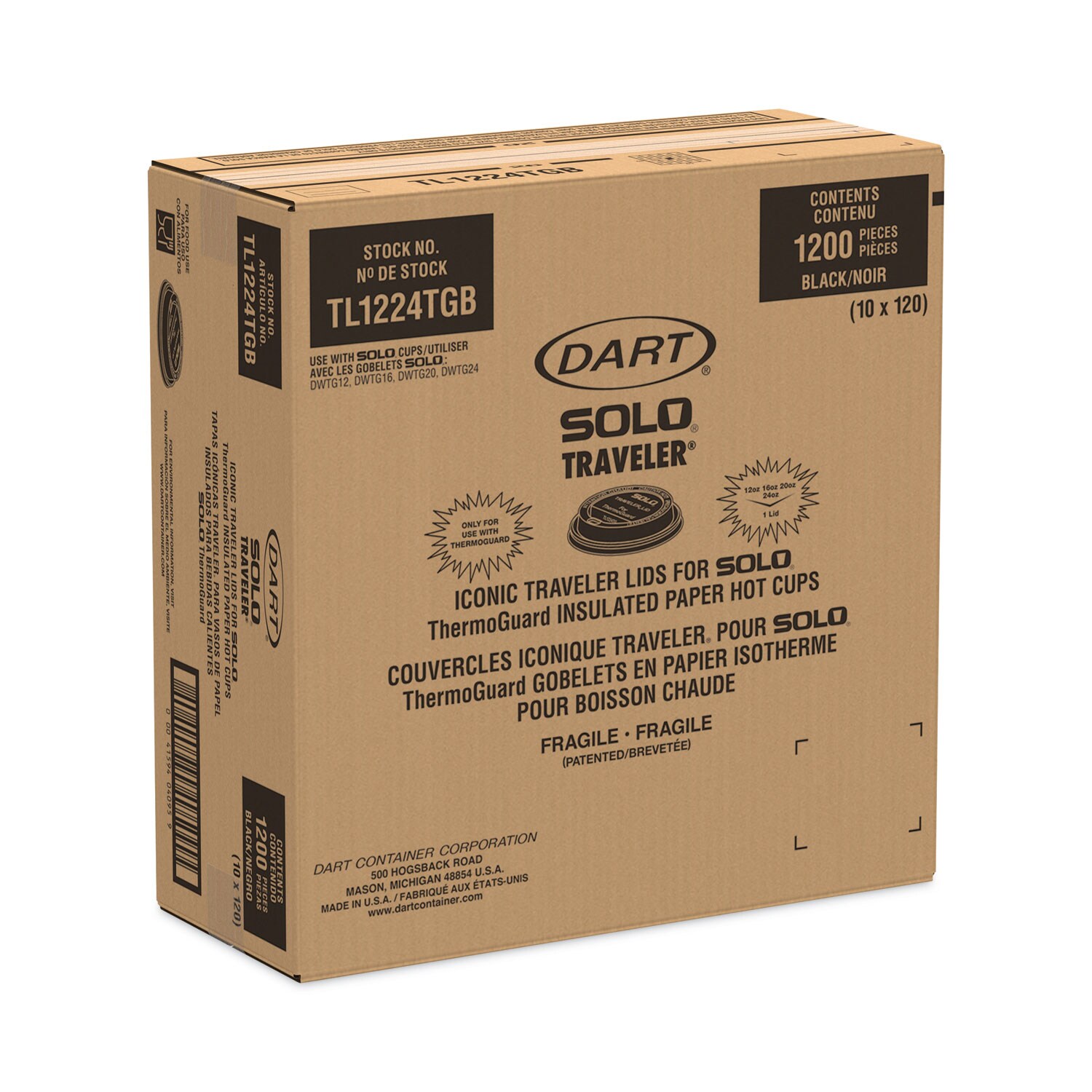 Solo Traveler Sip Through Lids for ThermoGuard Hot Cups Fits 12 oz to ...