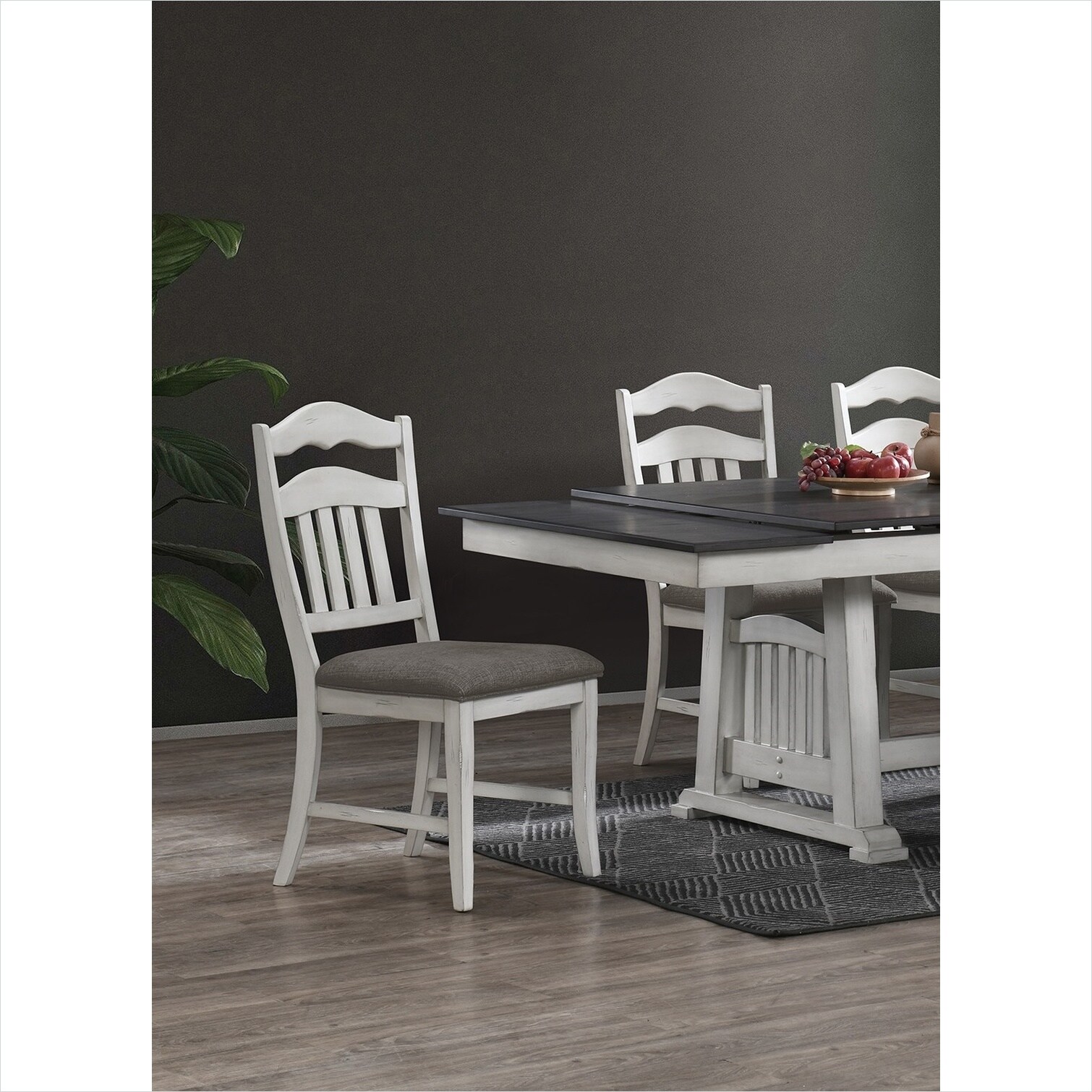 Naturefalls Set of 2 Side Chairs for Dining with Soft White Fabric ...