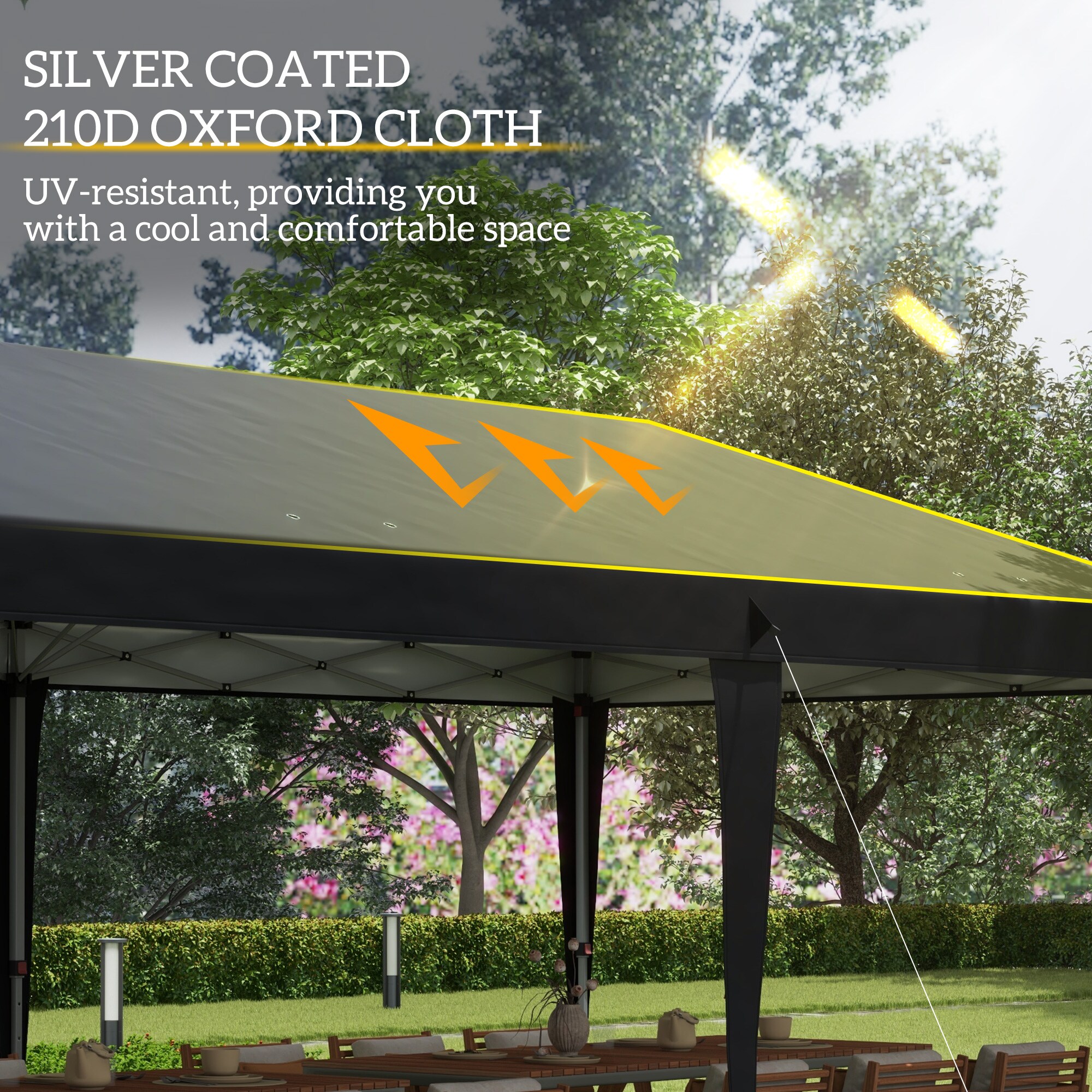 Siavonce 19.2-ft x 9.7-ft Rectangle Black Pop-up canopy in the Canopies ...