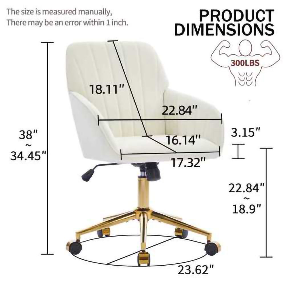 HomLux Ergonomic Executive Office Chair Gold Base Swivel Memory Foam ...
