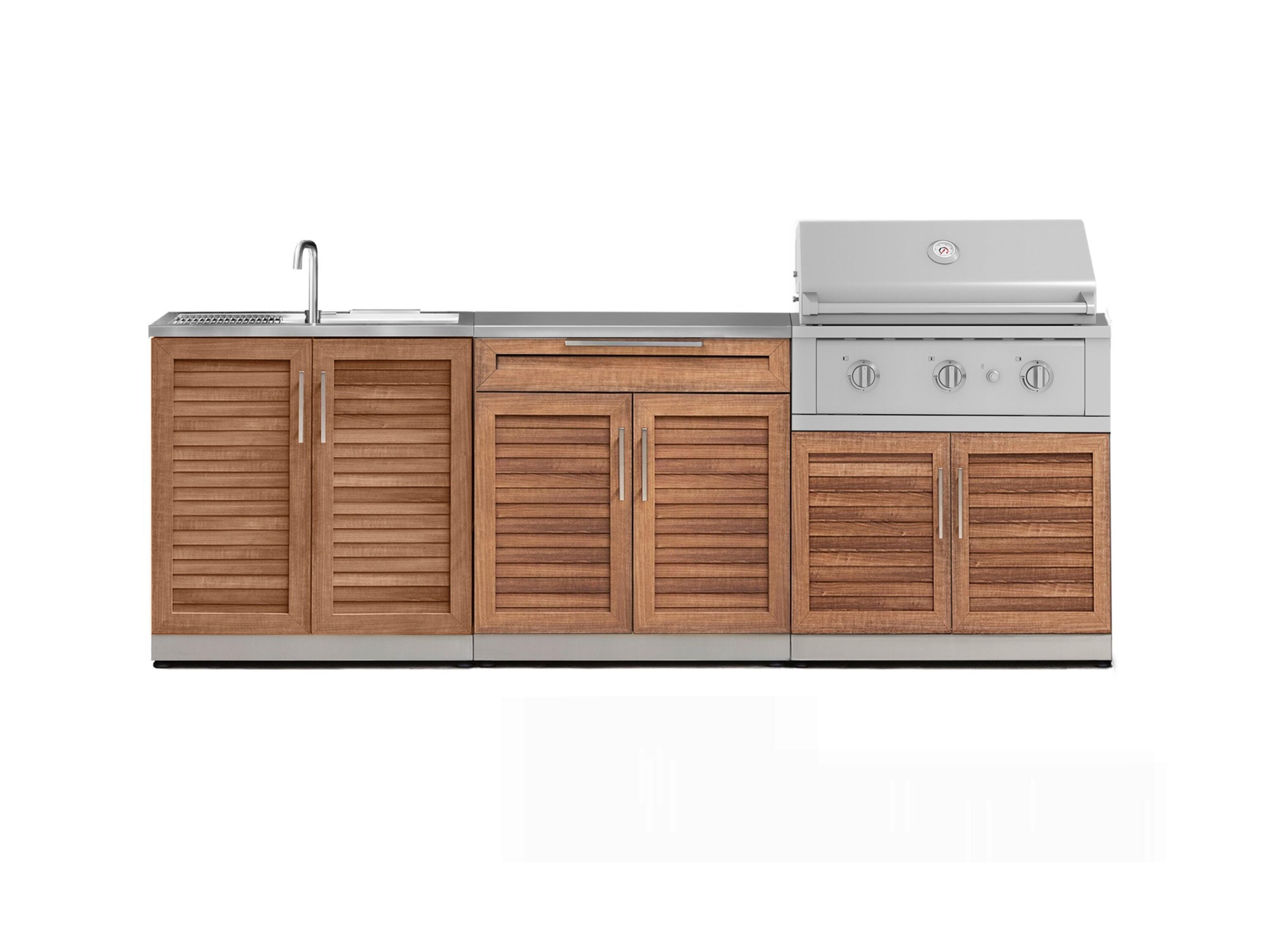 97-Inch-Wide Classic Stainless Steel Grove Cabinets Performance Gas ...