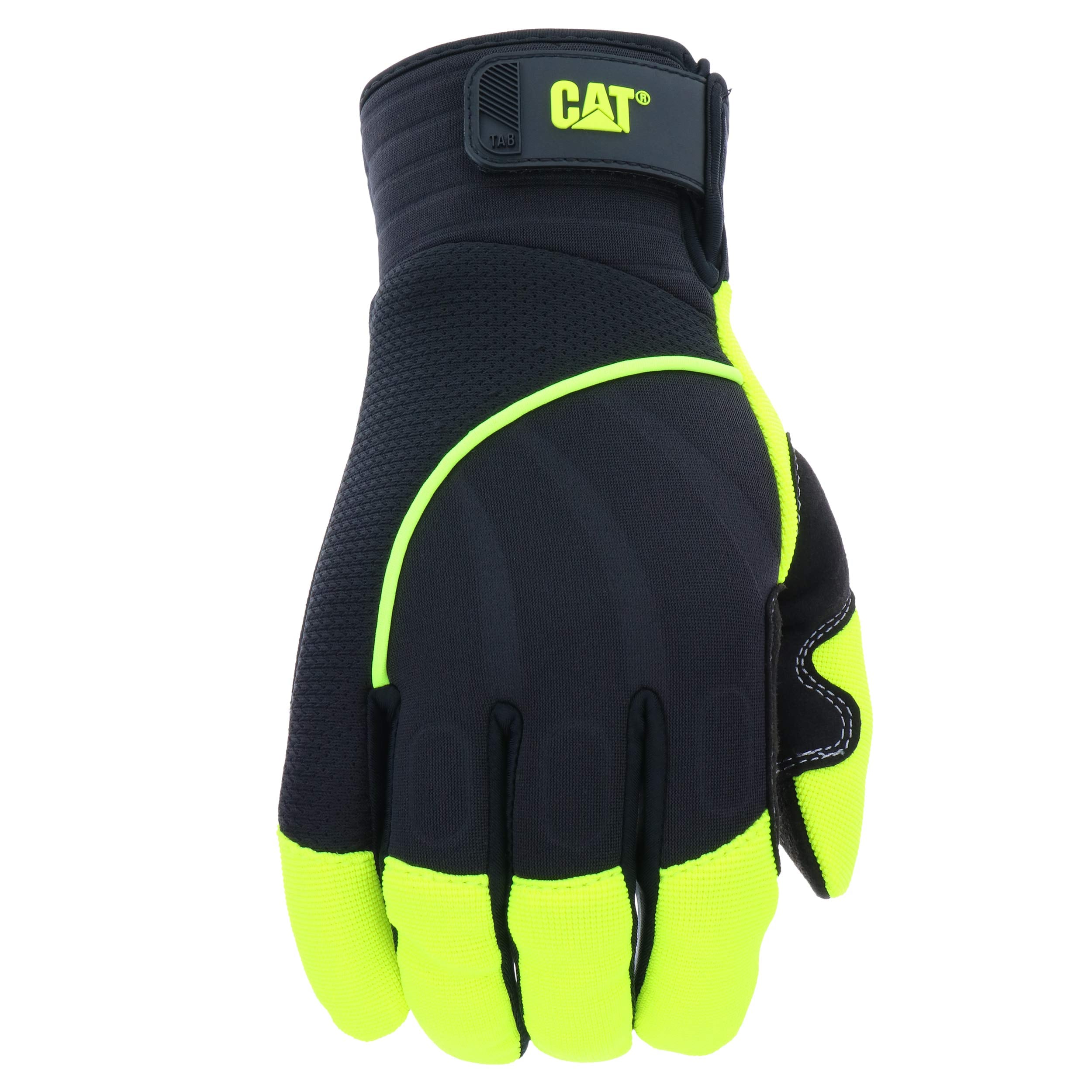 Cat Hi-Vis Work Gloves X-Large Green Synthetic Palm Touchscreen in the ...