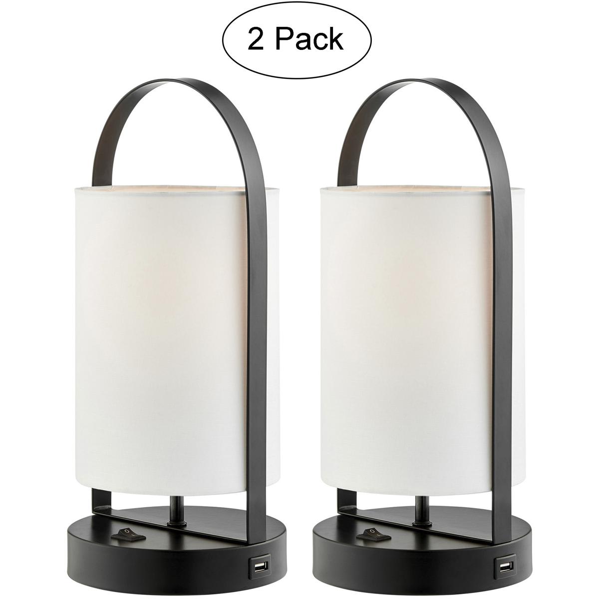 Lite Source LS-23777/2PK Obelia 14 inch 6000 watt Black Table Lamp ...