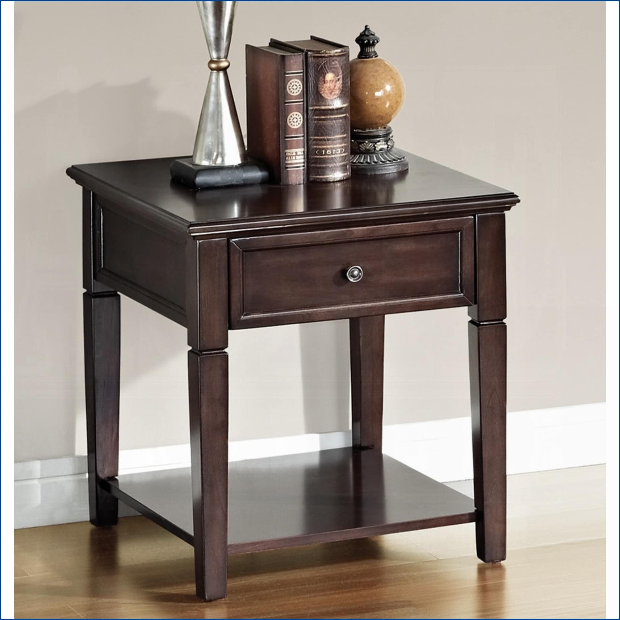 Watnature Elegant Walnut Coffee Table with 16x18 Bottom Shelf ...